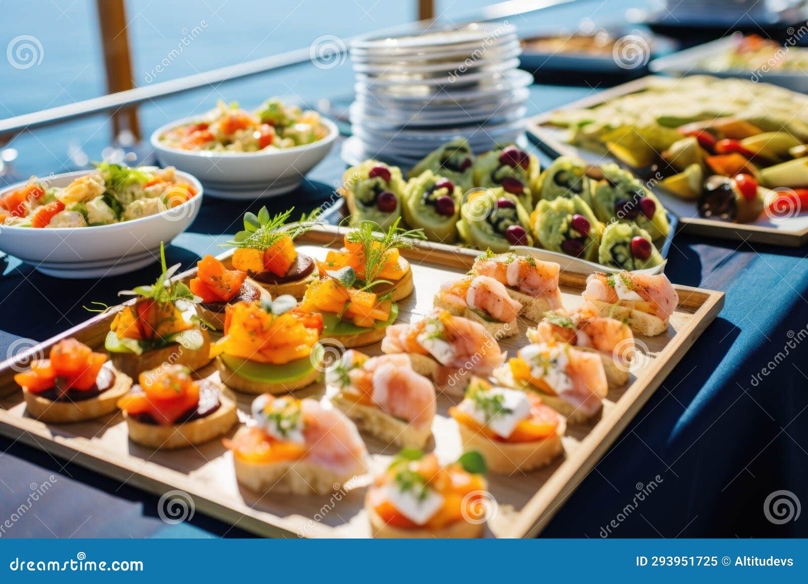Catering Tray of Appetizers on Cruise Ship Deck Stock Image - Image of ...