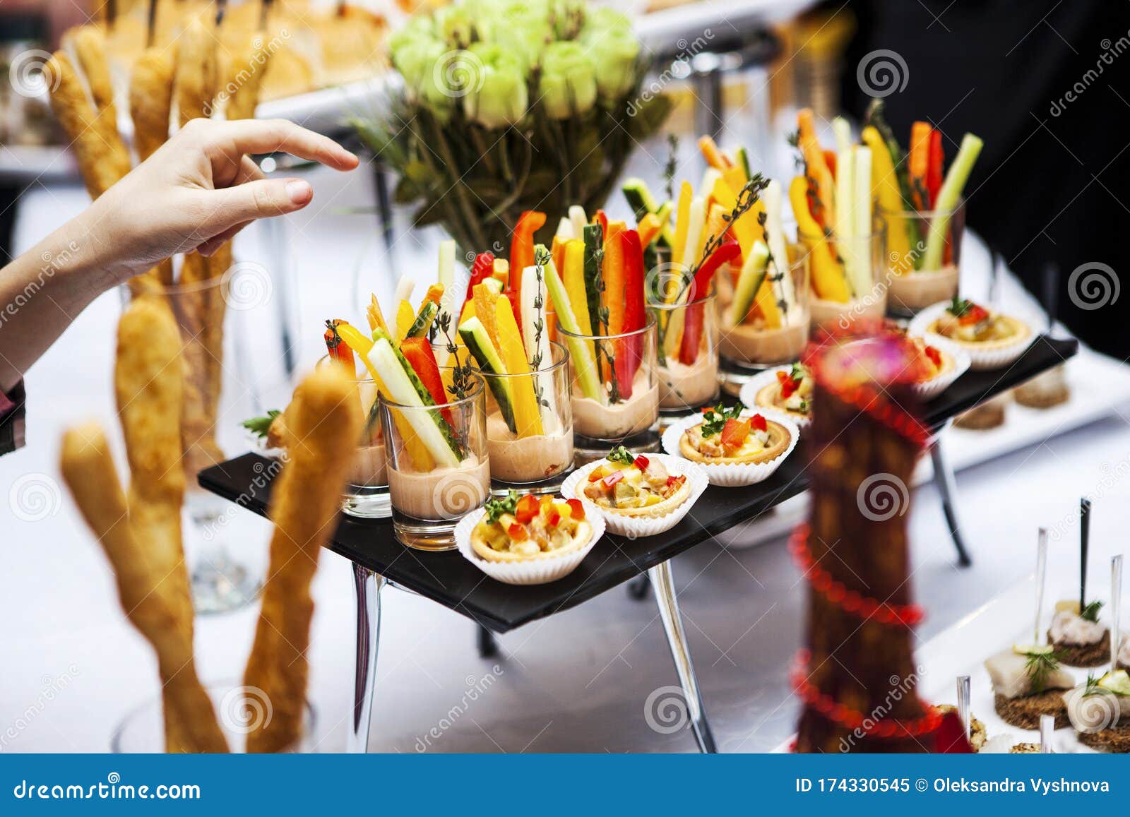 Catering Vegetable Canape Dinner Event Stock Image - Image of luxury ...