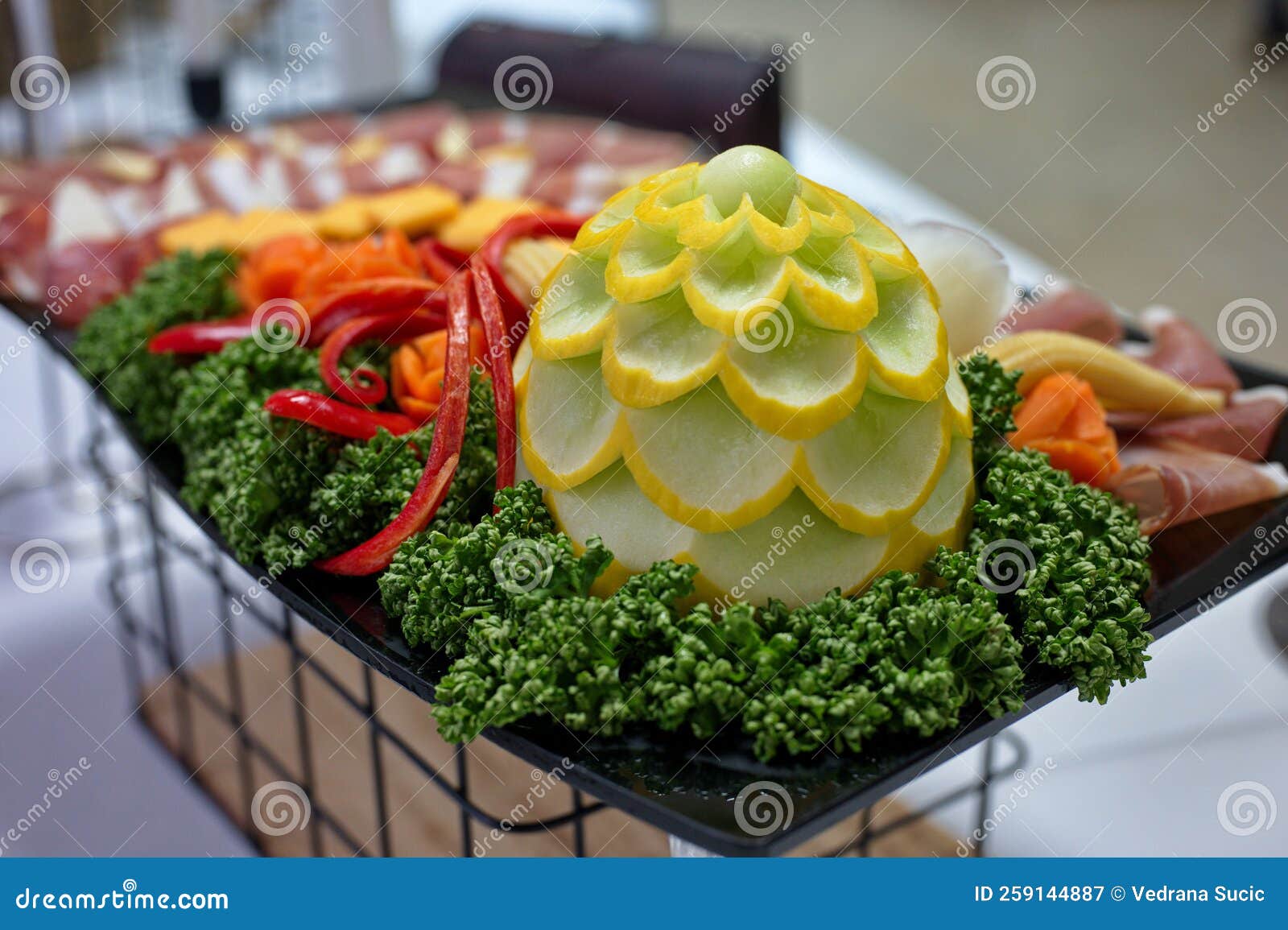 Catering with Vegetables, Processed Meat and Cheese Stock Image - Image ...