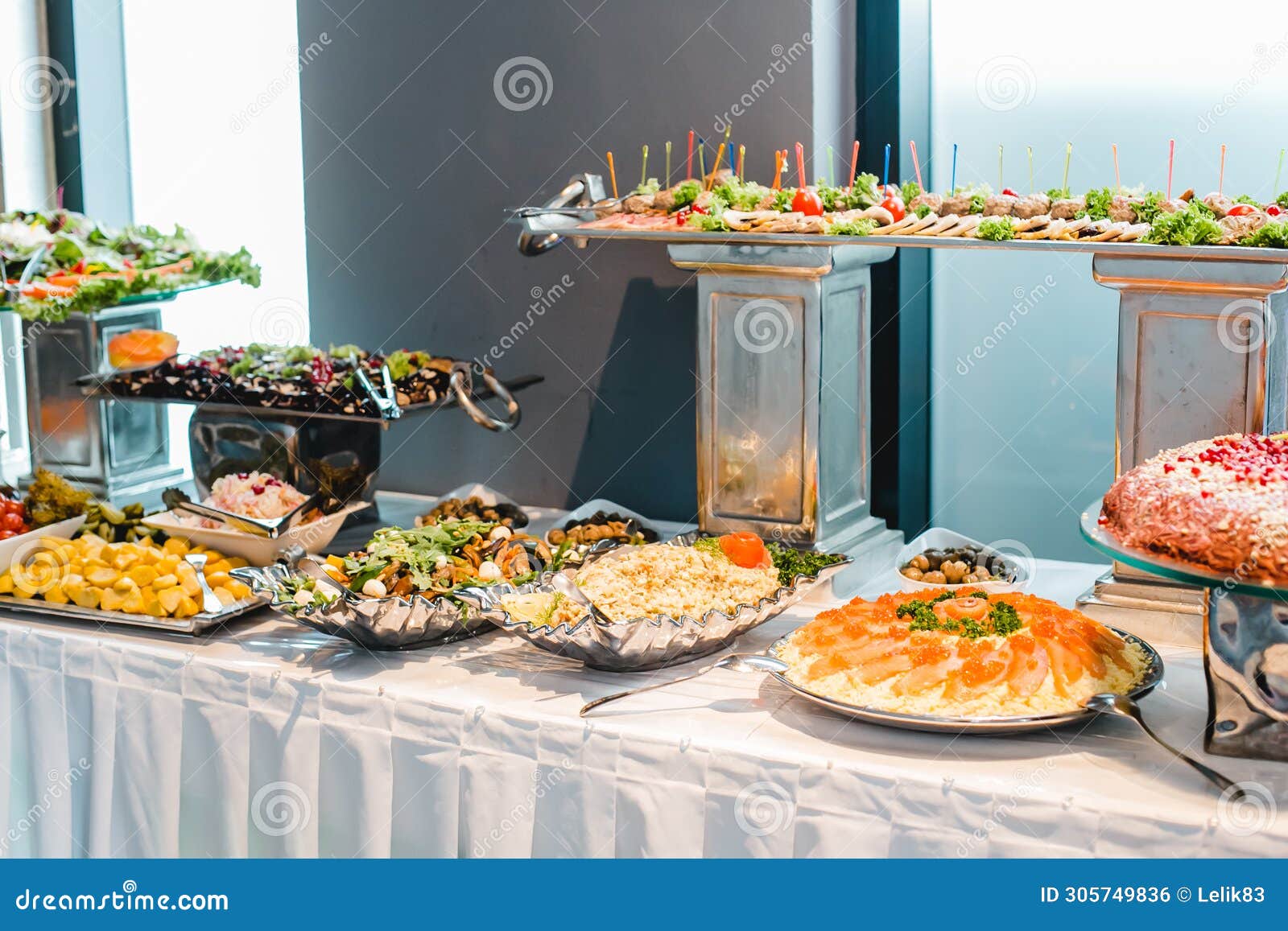 Catering Wedding Buffet for Events Stock Photo - Image of food ...