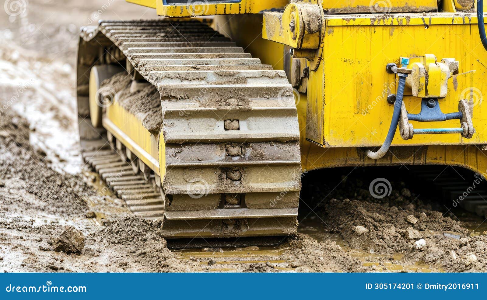 Caterpillar of a Bulldozer or Excavator Close-up. Stock Image - Image ...
