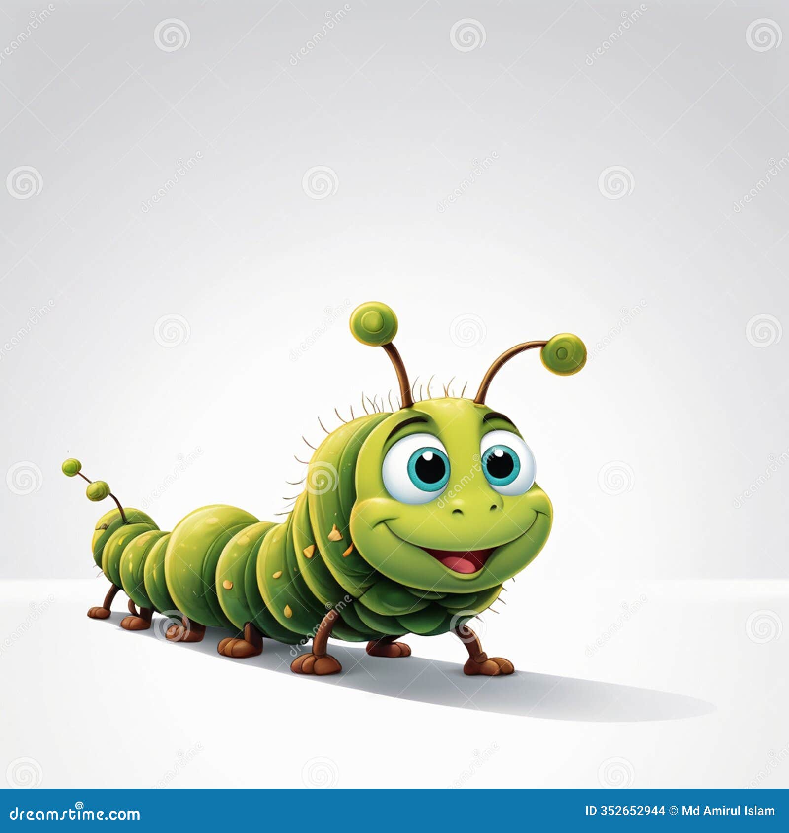 A Cute Caterpillar Funny Cartoon Stock Illustration - Illustration of ...