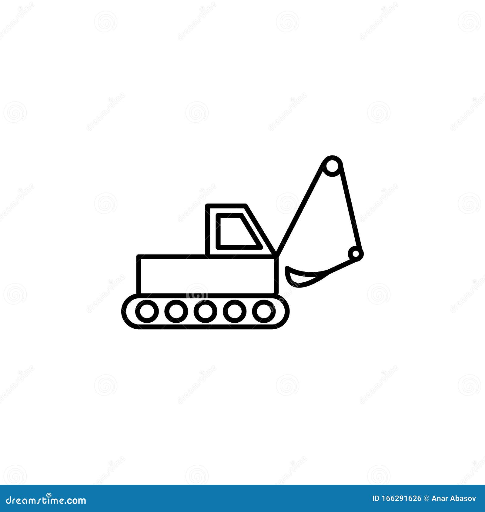 Caterpillar Excavator Icon. Element of Construction Machine Icon for ...