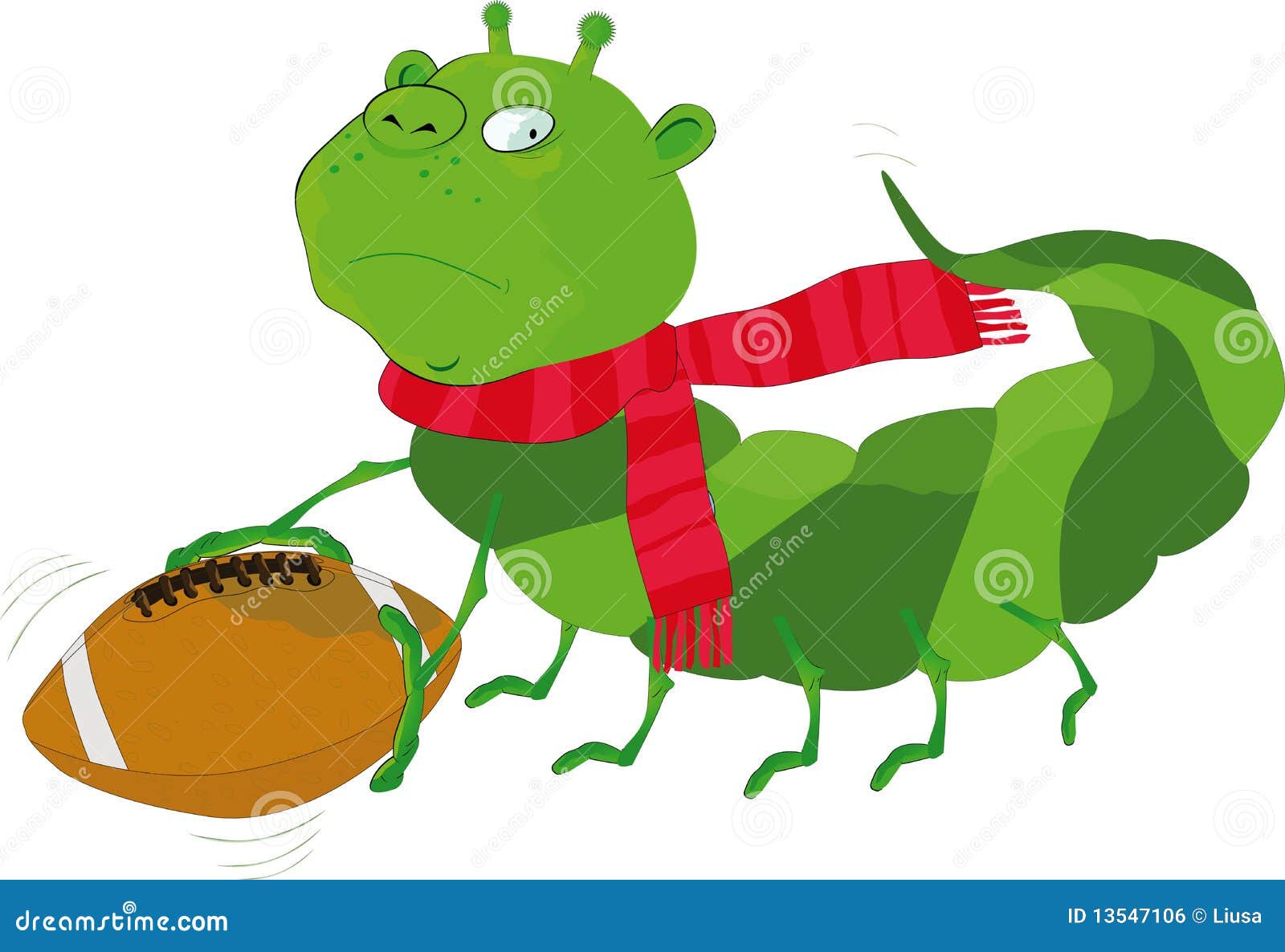 Caterpillar the Football Player Stock Vector - Illustration of cartoon ...
