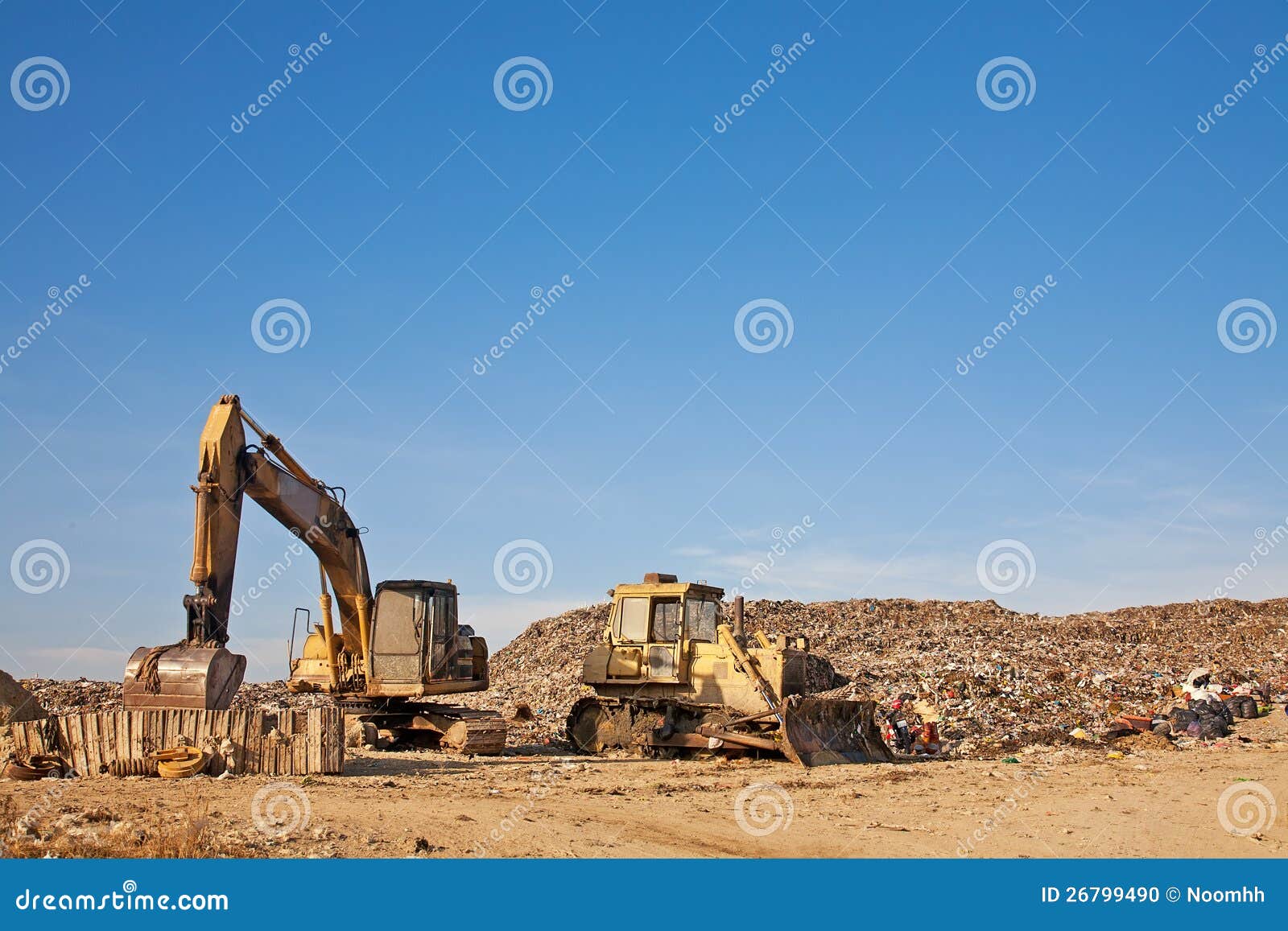 Caterpillar in a landfill stock photo. Image of landfill - 26799490