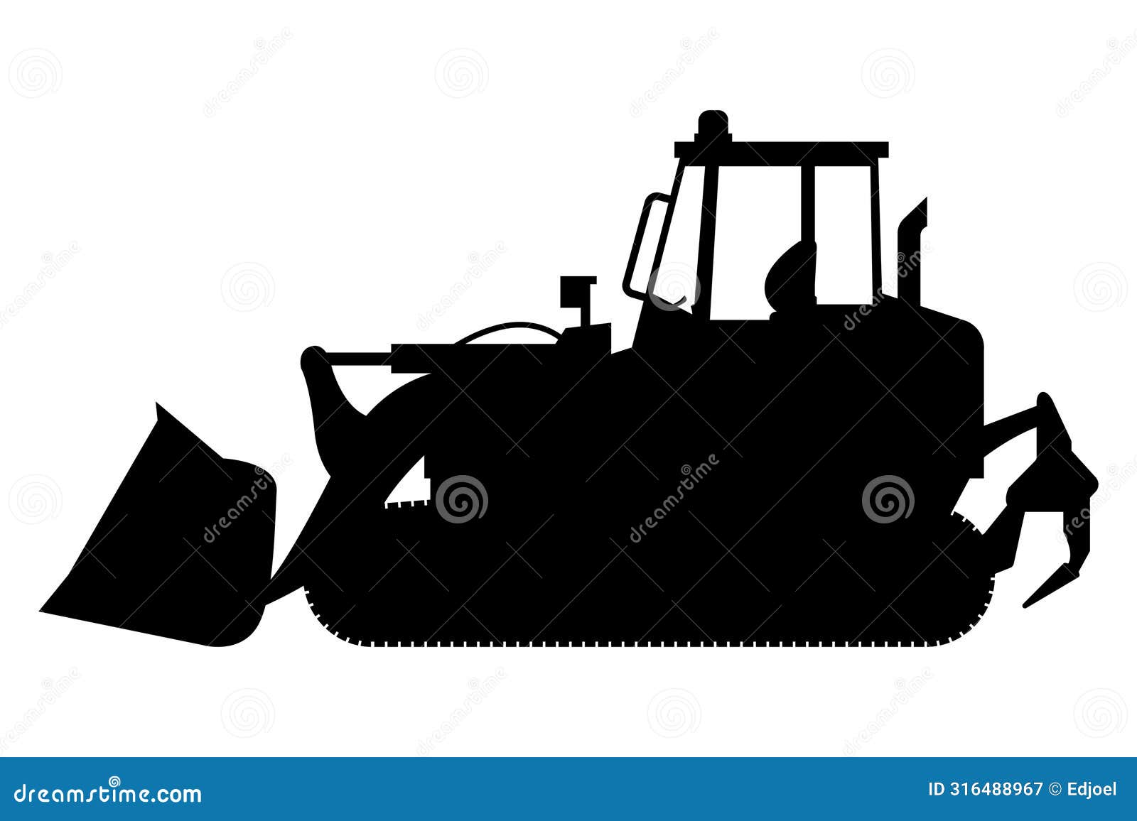 Caterpillar Loader Silhouettes. Heavy Machinery for Construction and ...