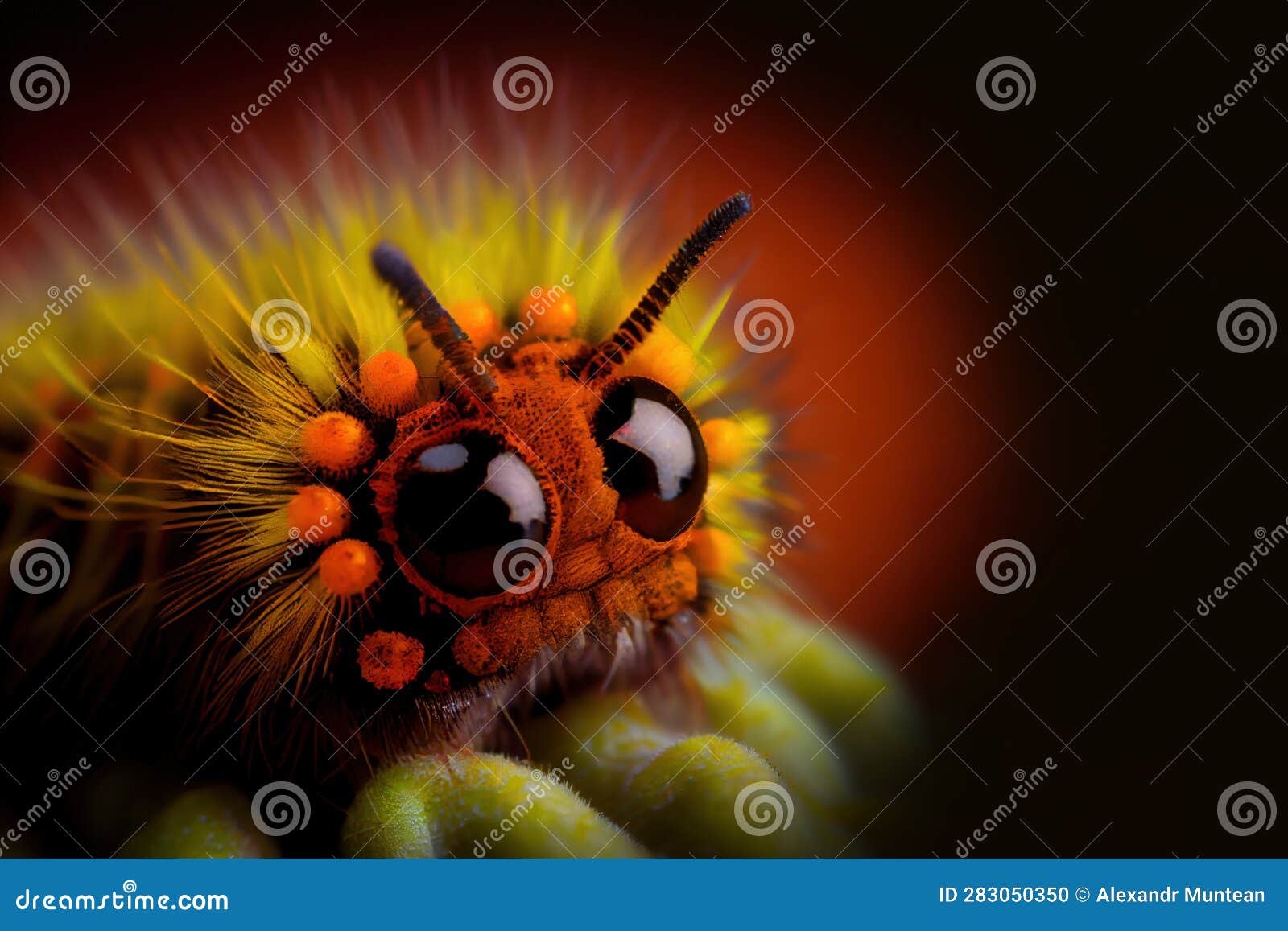 Caterpillar macro. stock illustration. Illustration of animal - 283050350