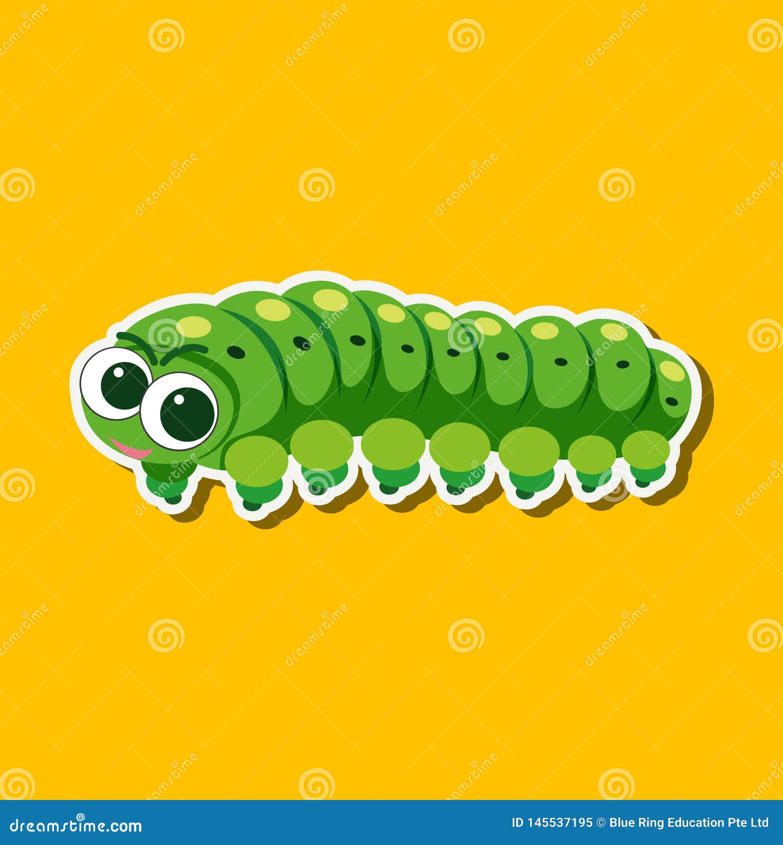 A Caterpillar Sticker Character Stock Vector - Illustration of clip ...
