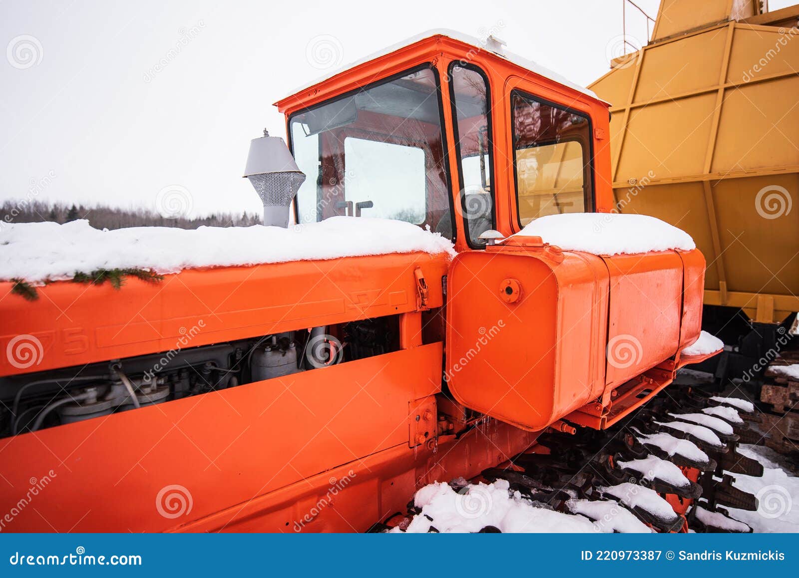 Caterpillar Tractor DT-75B and Mechanical Peat Collecting Machine MTF ...