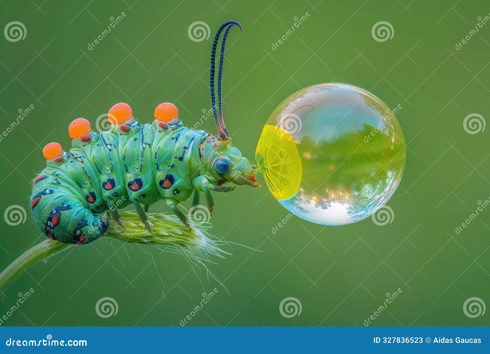 Caterpillar Transforming into Balloon Stock Illustration - Illustration ...
