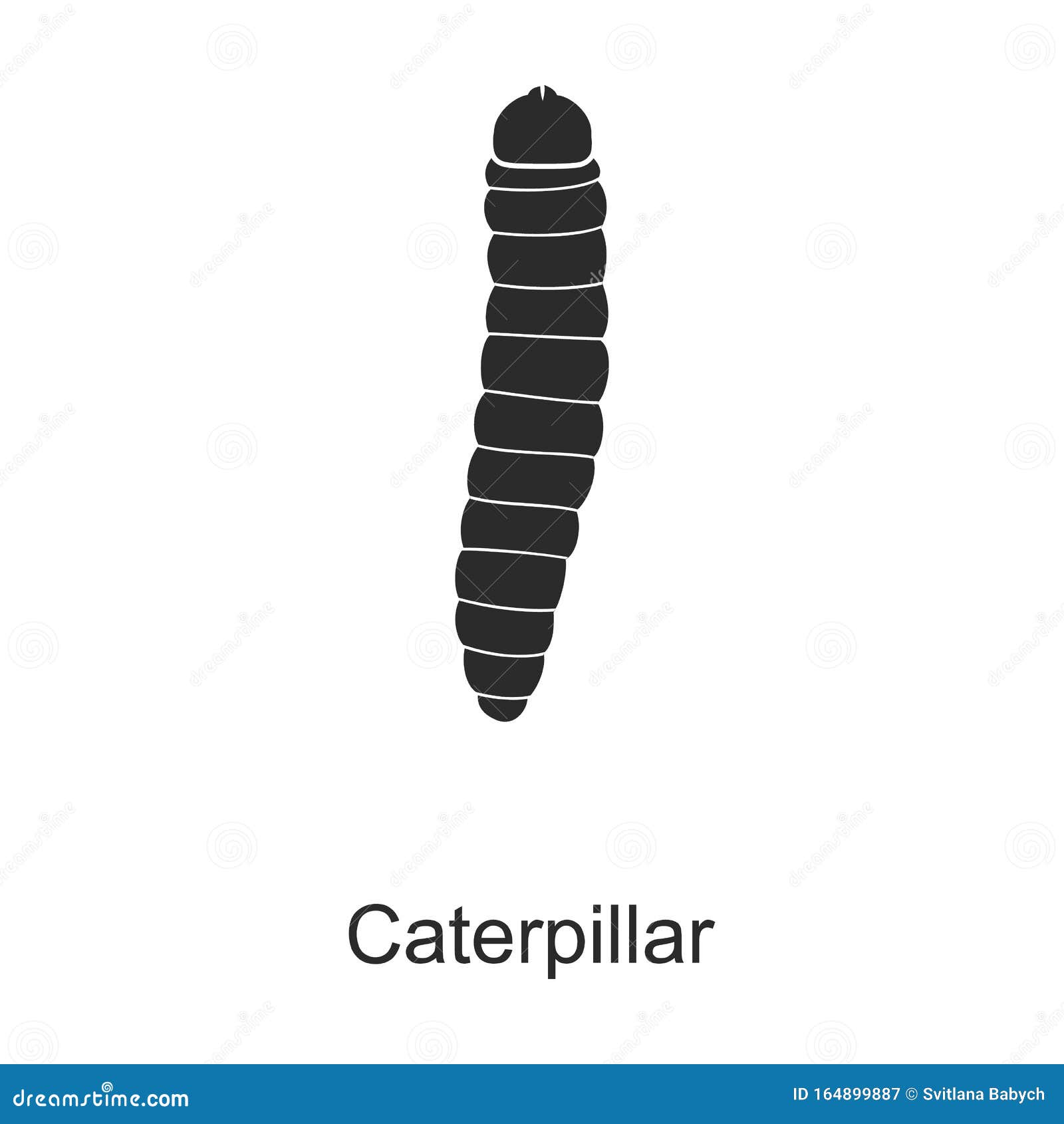 Caterpillar Vector Icon.Black Vector Icon Isolated on White Background ...