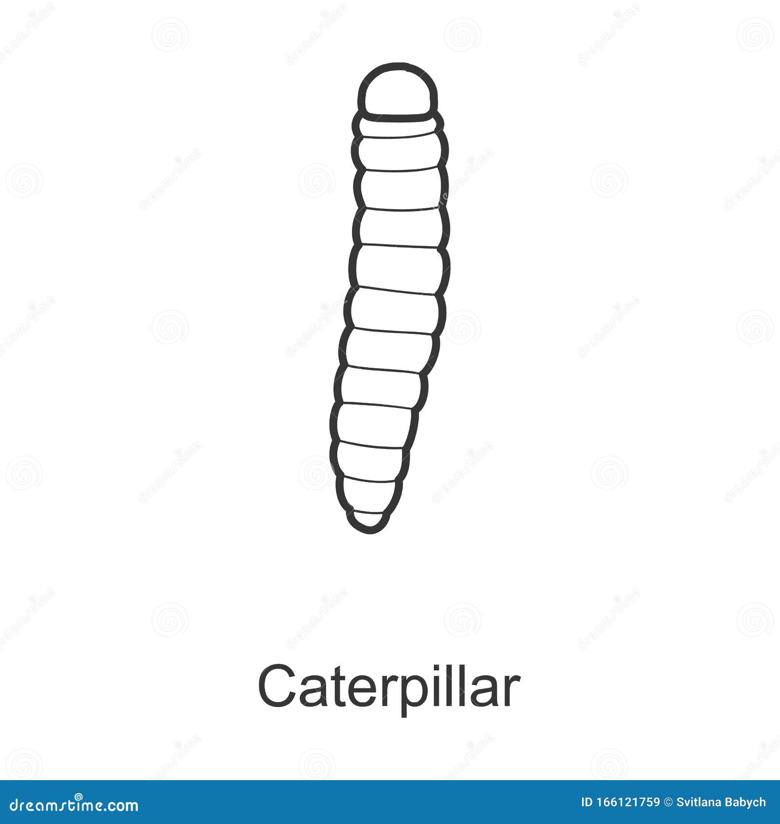 Caterpillar Vector Icon.Line Vector Icon Isolated on White Background ...