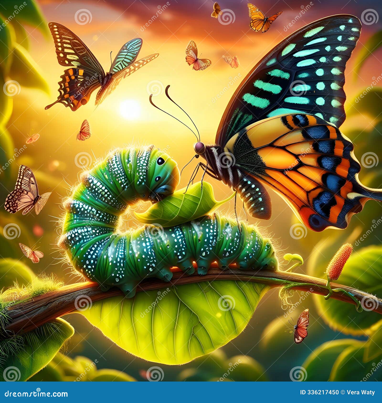 Caterpillars and Butterflies Were Checking the Cacoon Stock ...