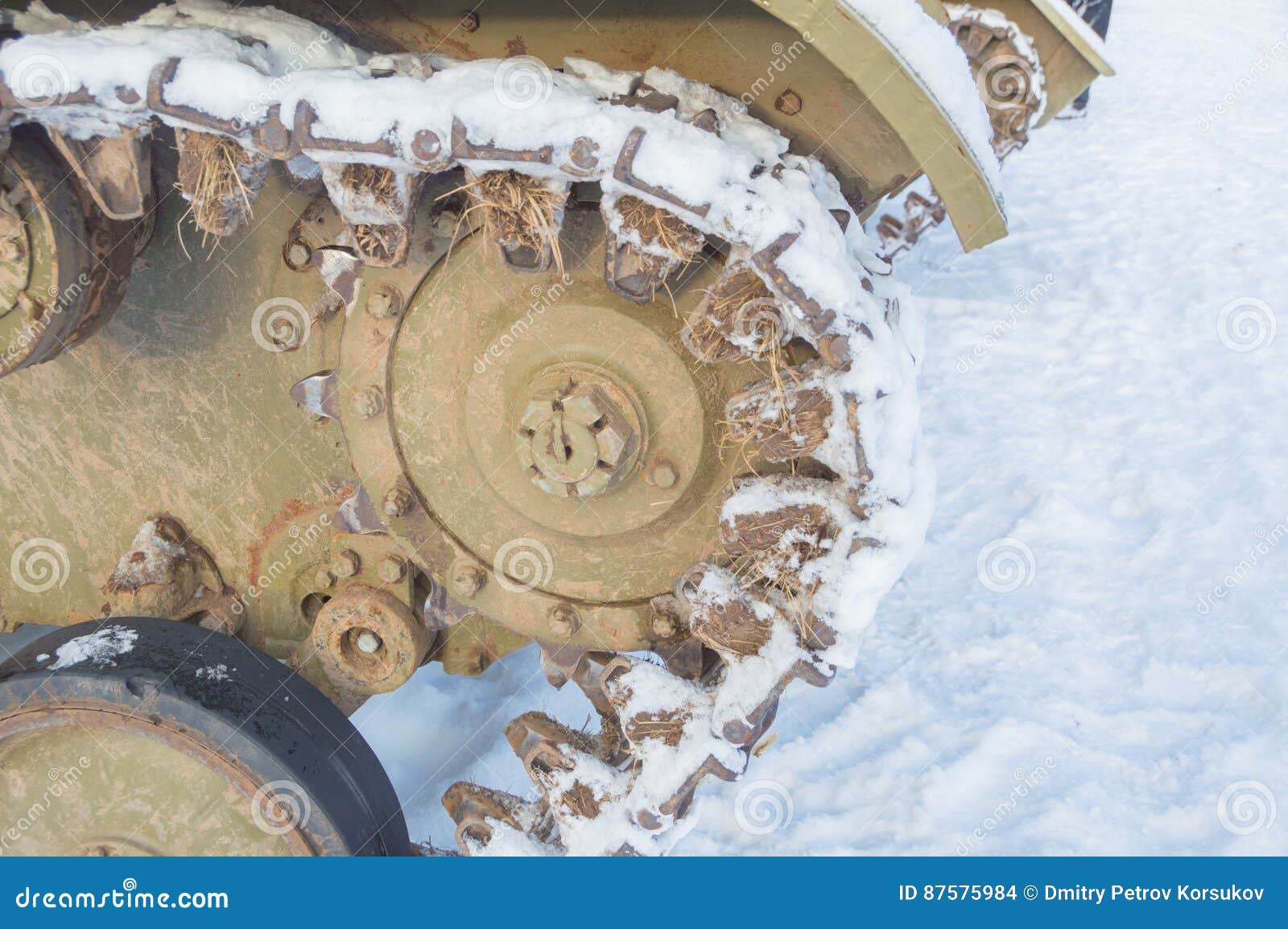 Caterpillars Covered by Snow Tank T-70 Stock Photo - Image of combat ...