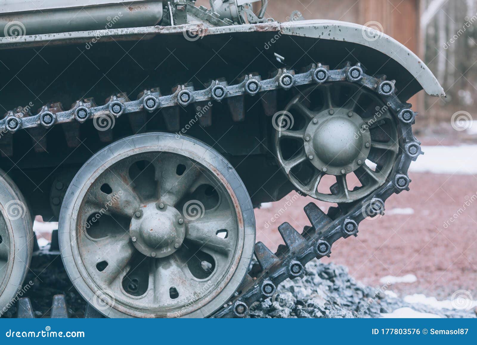 Caterpillars of the Tank, Side View. Military Tank, Closeup Stock Photo ...
