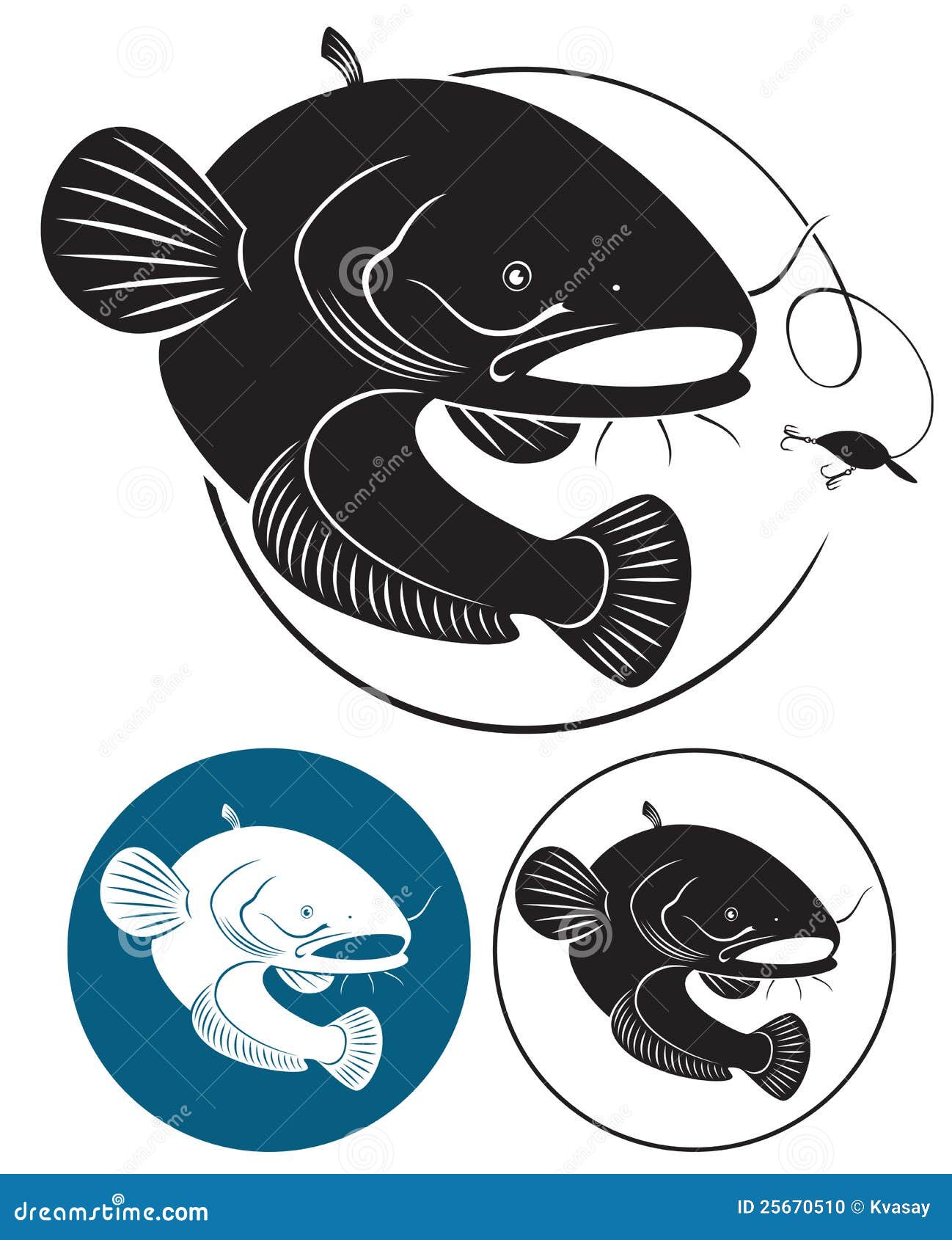 Catfish stock vector. Illustration of nature, water, spearfish - 25670510