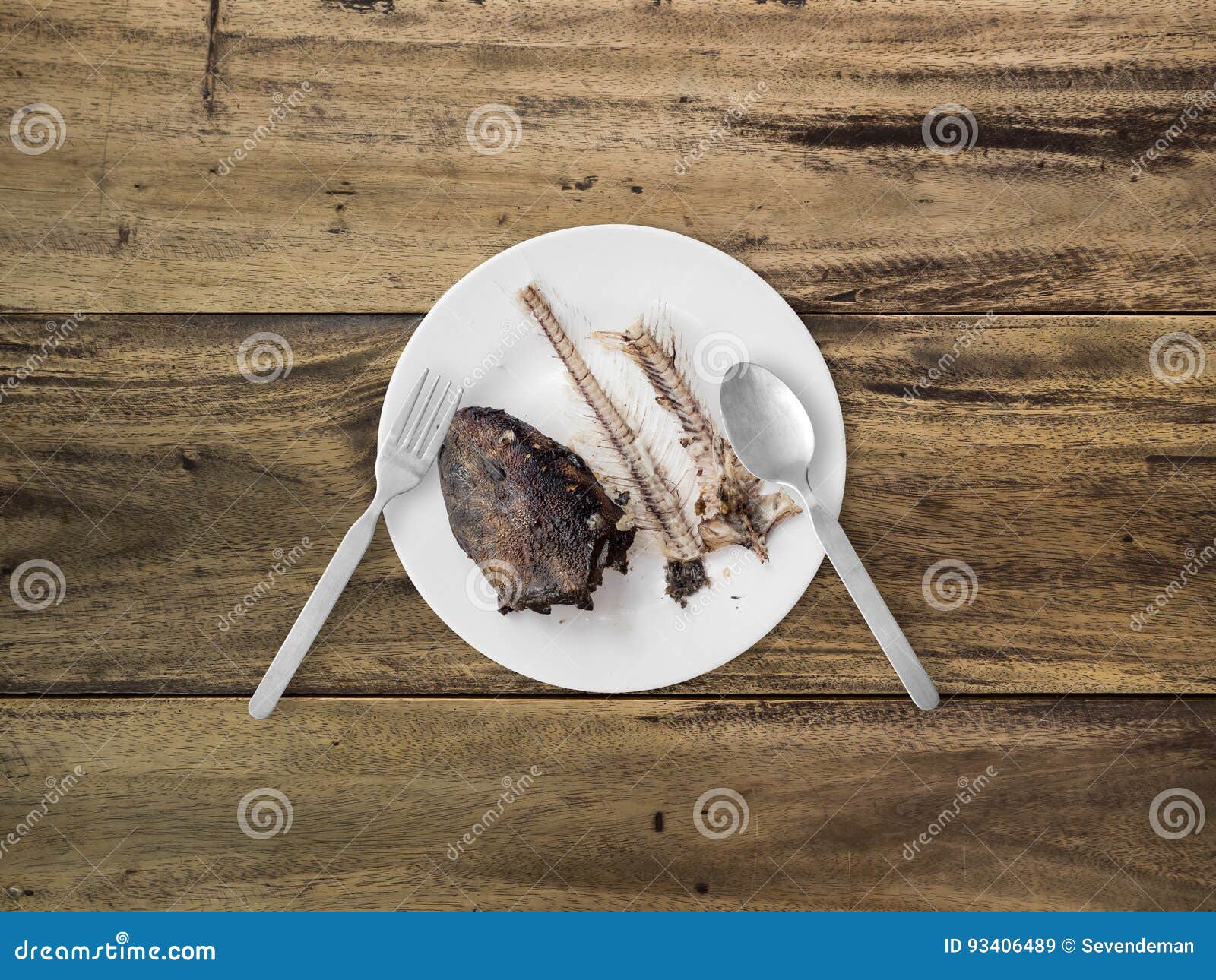 Catfish Bones on White Dish. Stock Image - Image of diet, food: 93406489