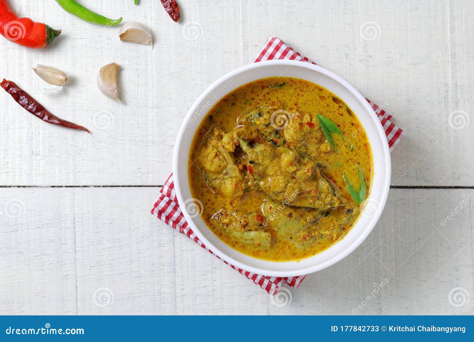 Catfish in Dried Red Curry Sauce ,Chu Chee Pla Stock Image - Image of ...