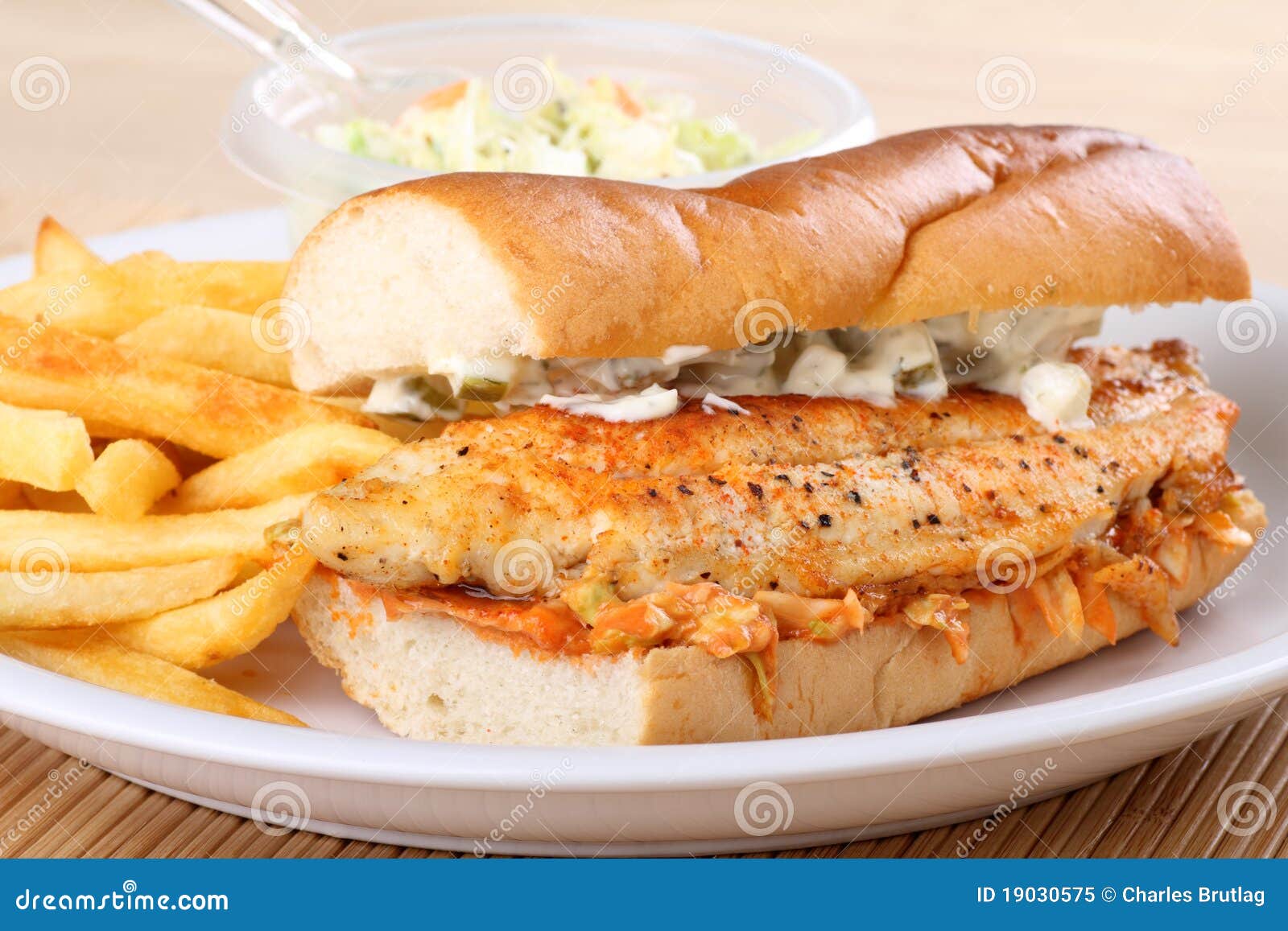 Catfish Fillet Sandwich stock image. Image of food, meat - 19030575