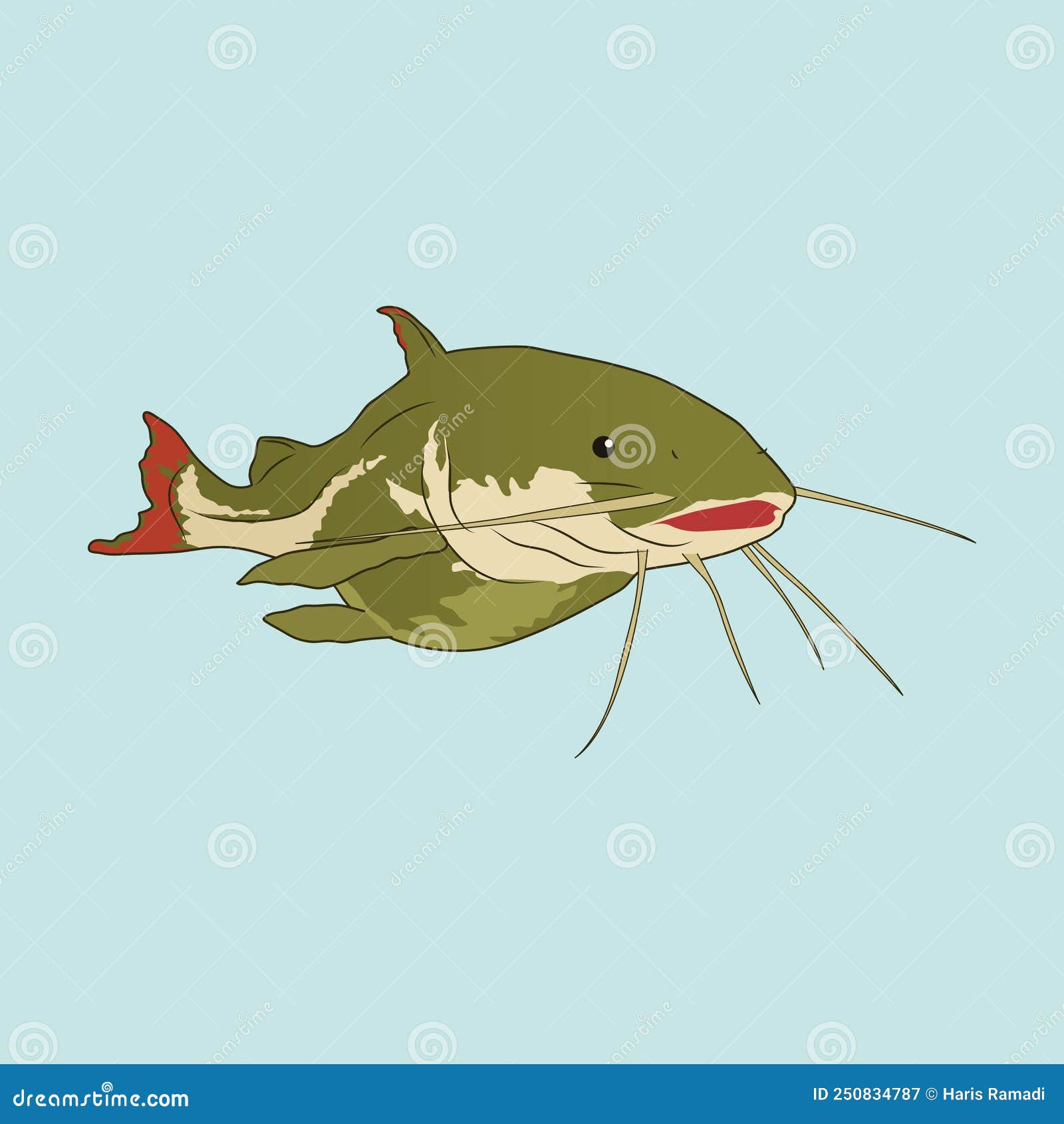 Catfish Illustration With Pastel Background Colors | CartoonDealer.com ...