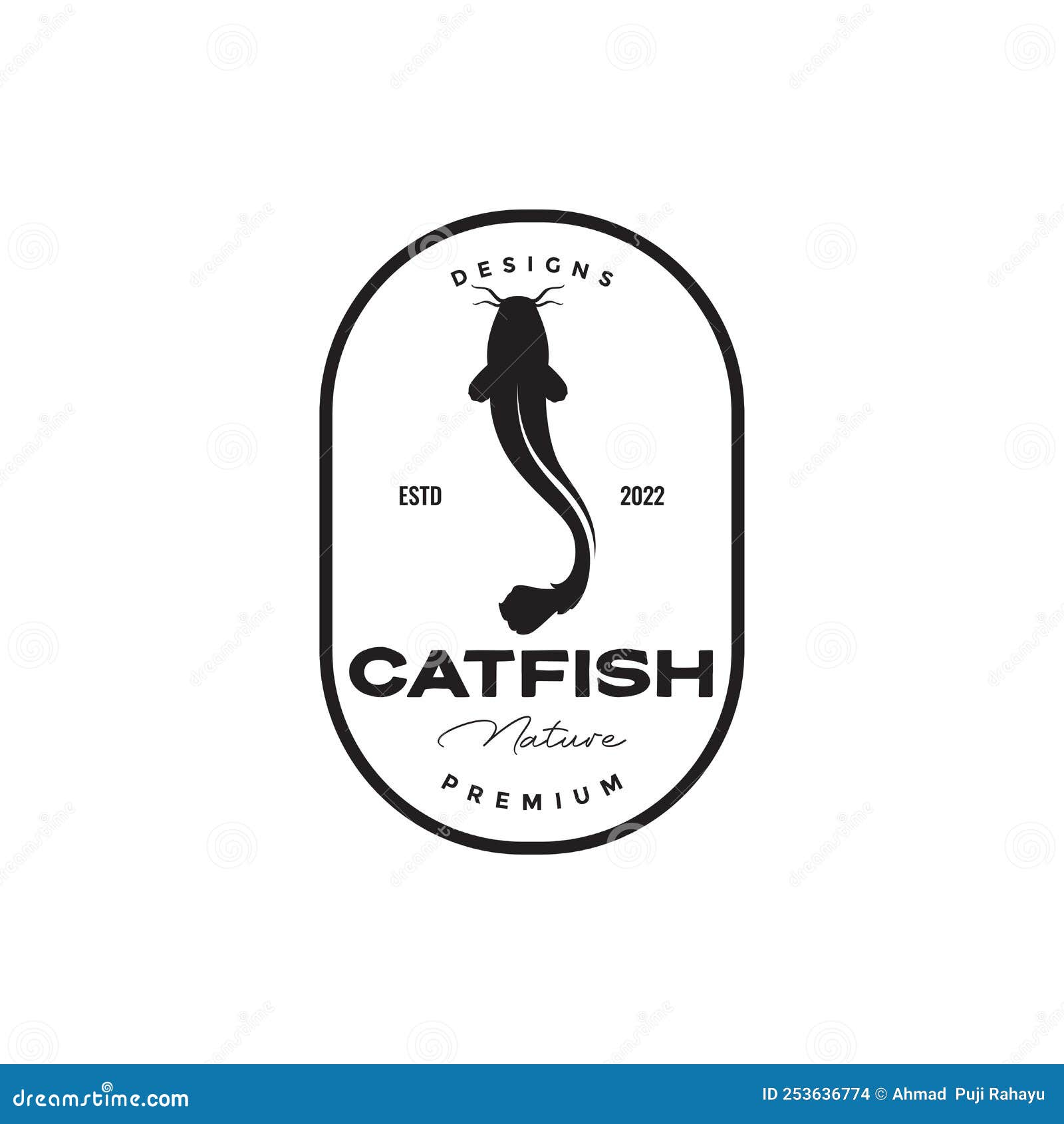 Catfish Isolated Modern Food Logo Badge Vector Illustration ...