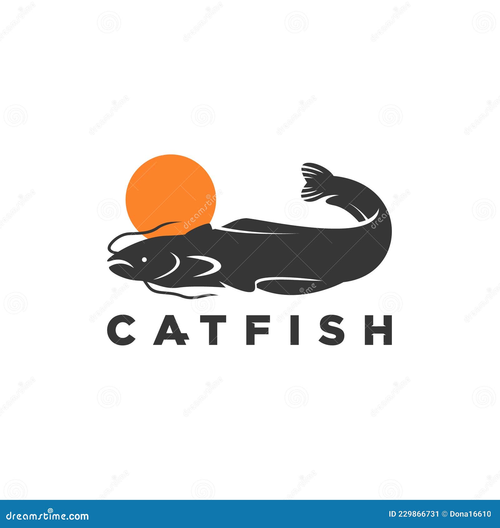 Catfish Logo With Water Symbol Vector Illustration | CartoonDealer.com ...
