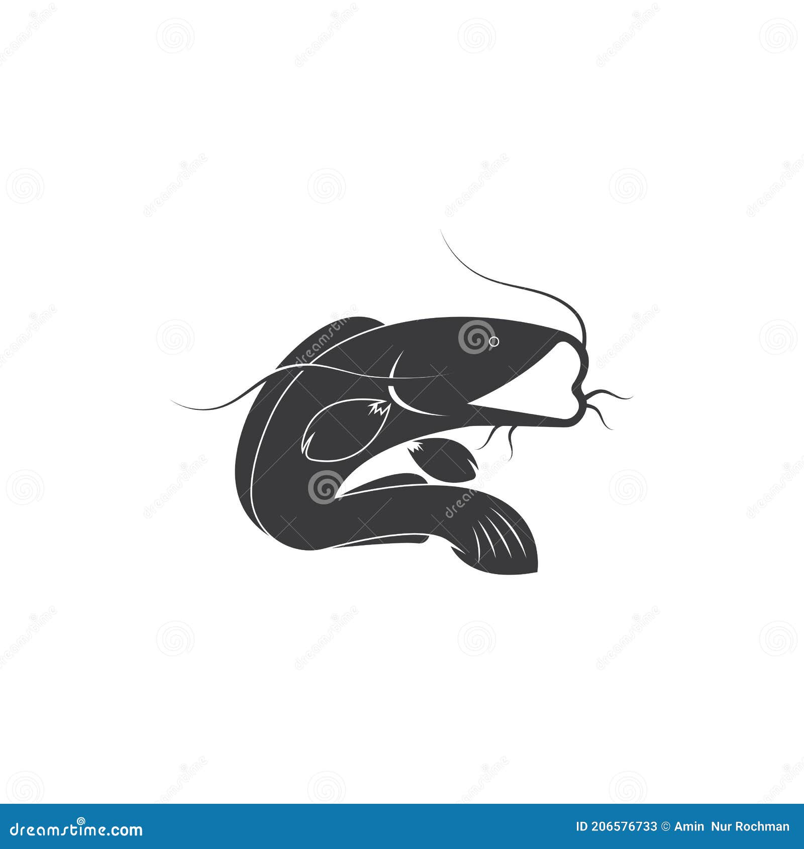 Catfish Logo With Water Symbol Vector Illustration | CartoonDealer.com ...