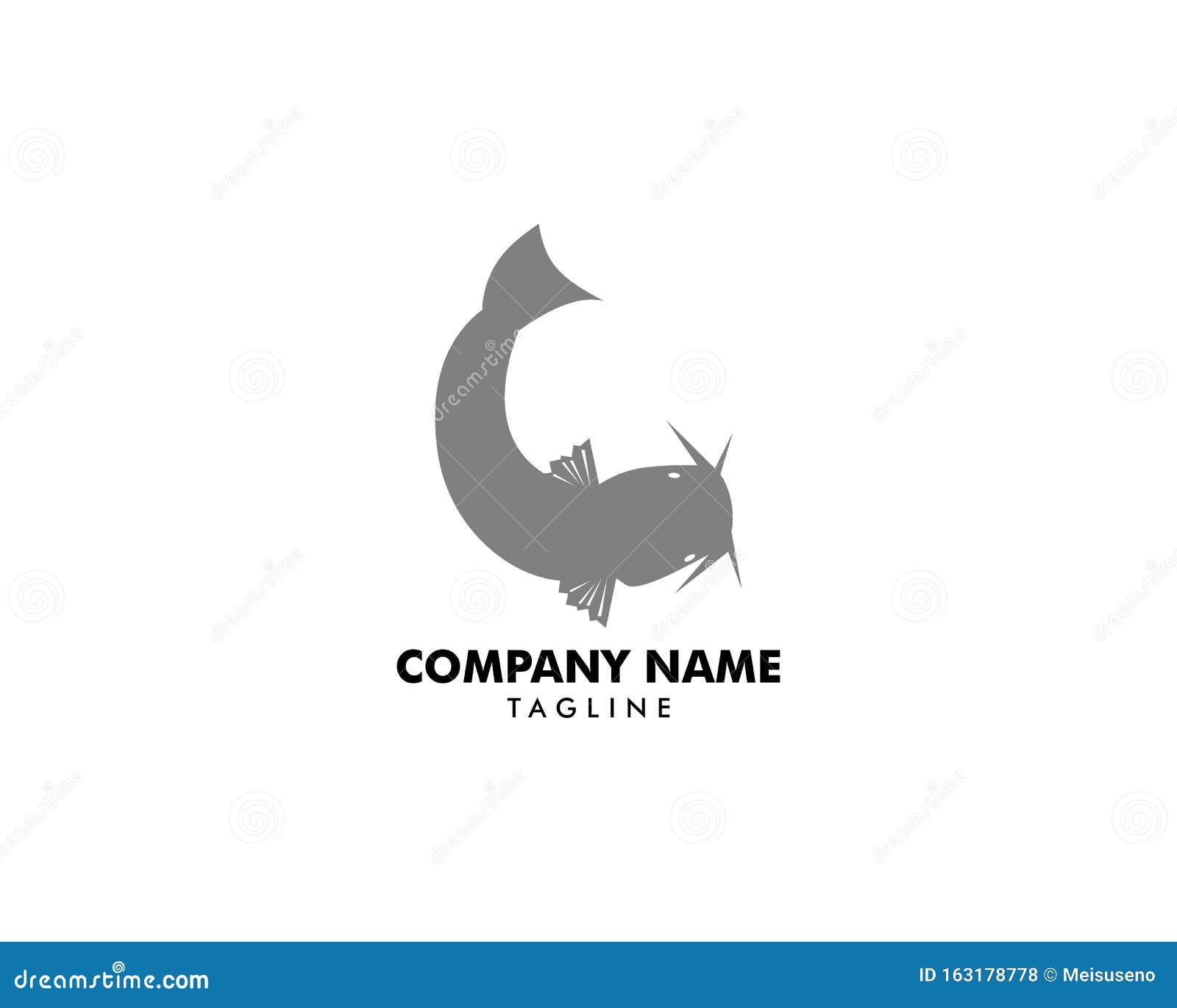 Catfish Logo With Water Symbol Vector Illustration | CartoonDealer.com ...