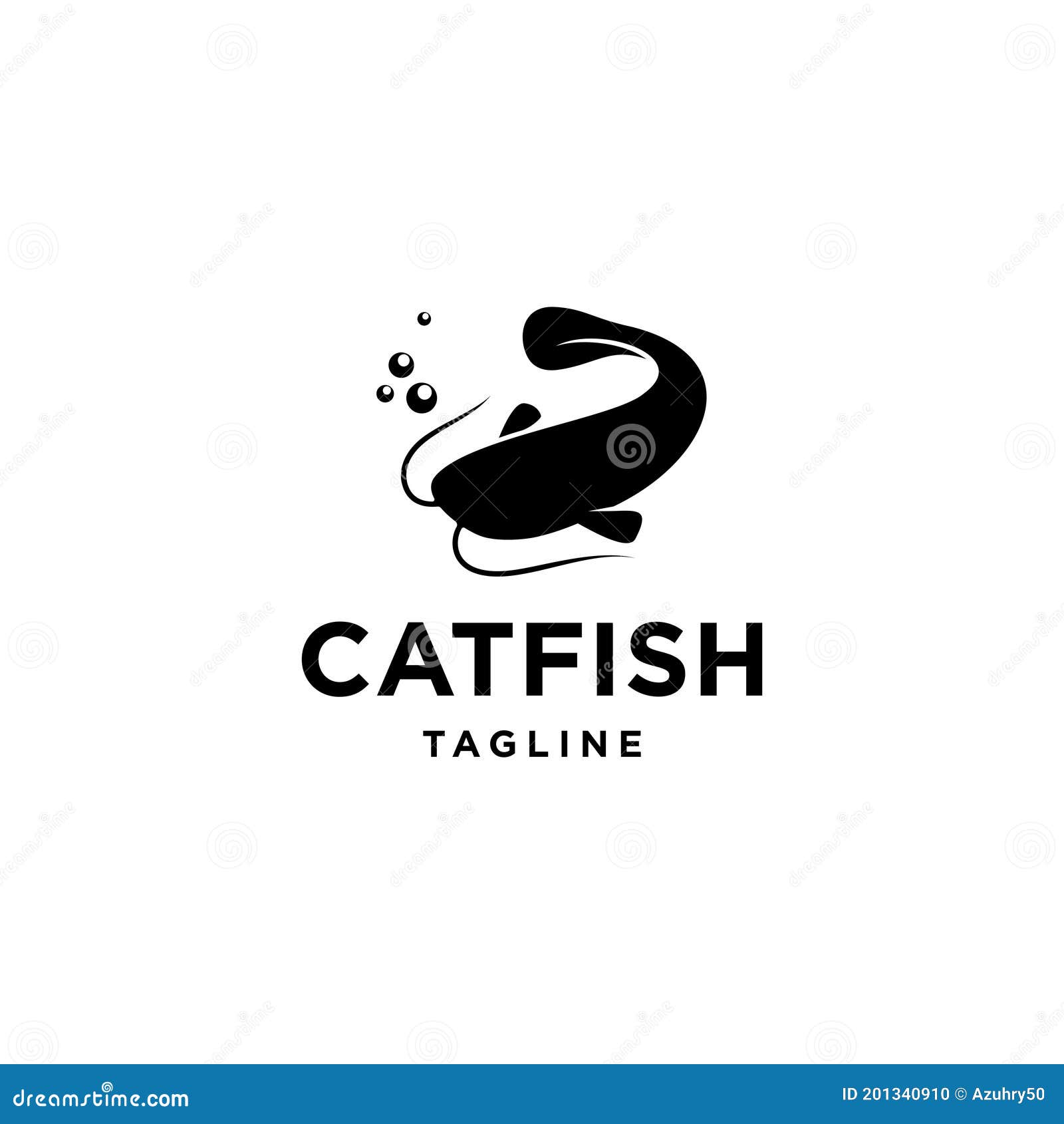 Catfish Logo With Water Symbol Vector Illustration | CartoonDealer.com ...
