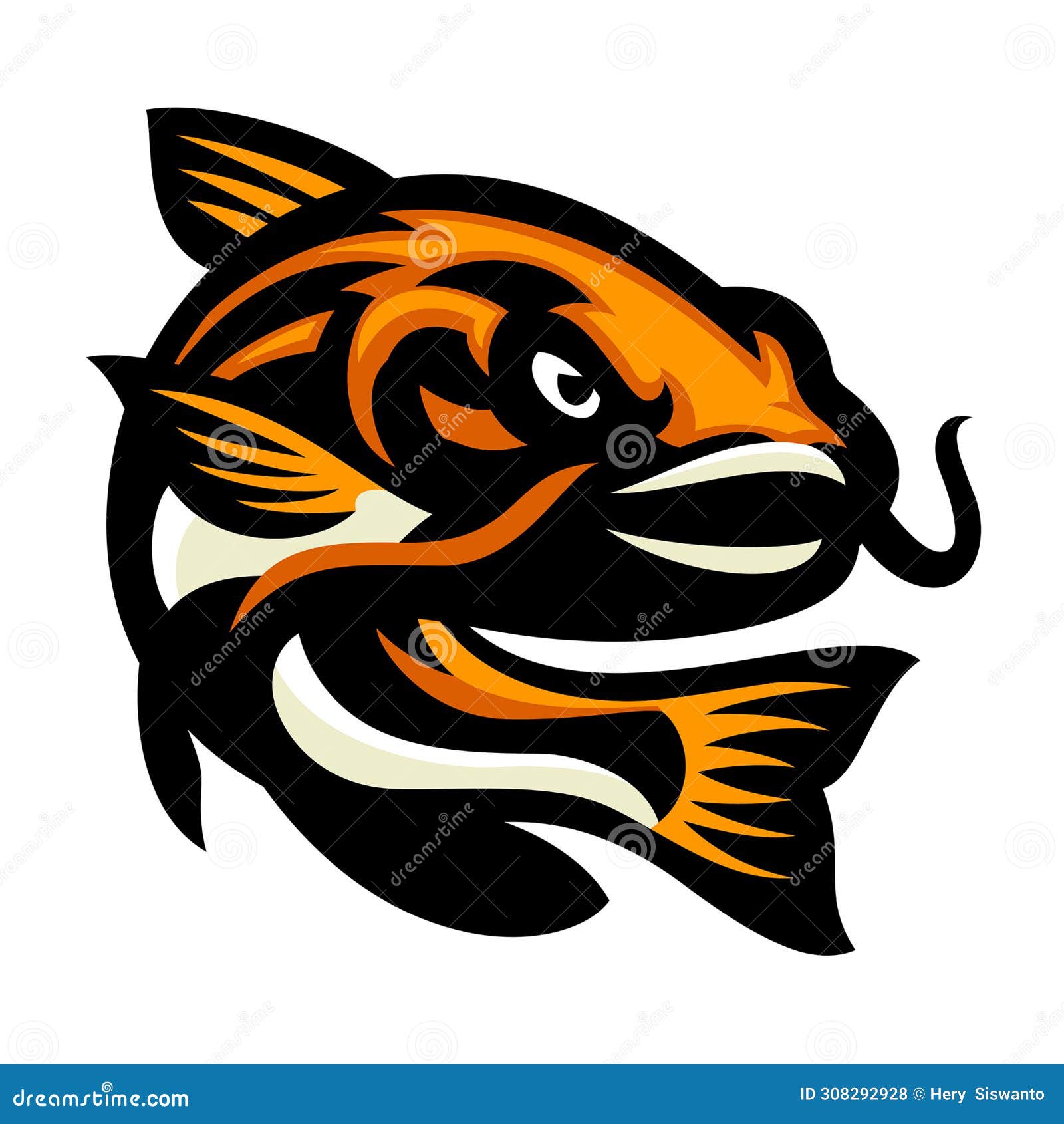 Catfish Mascot Logo Design Vector Illustration Stock Vector ...