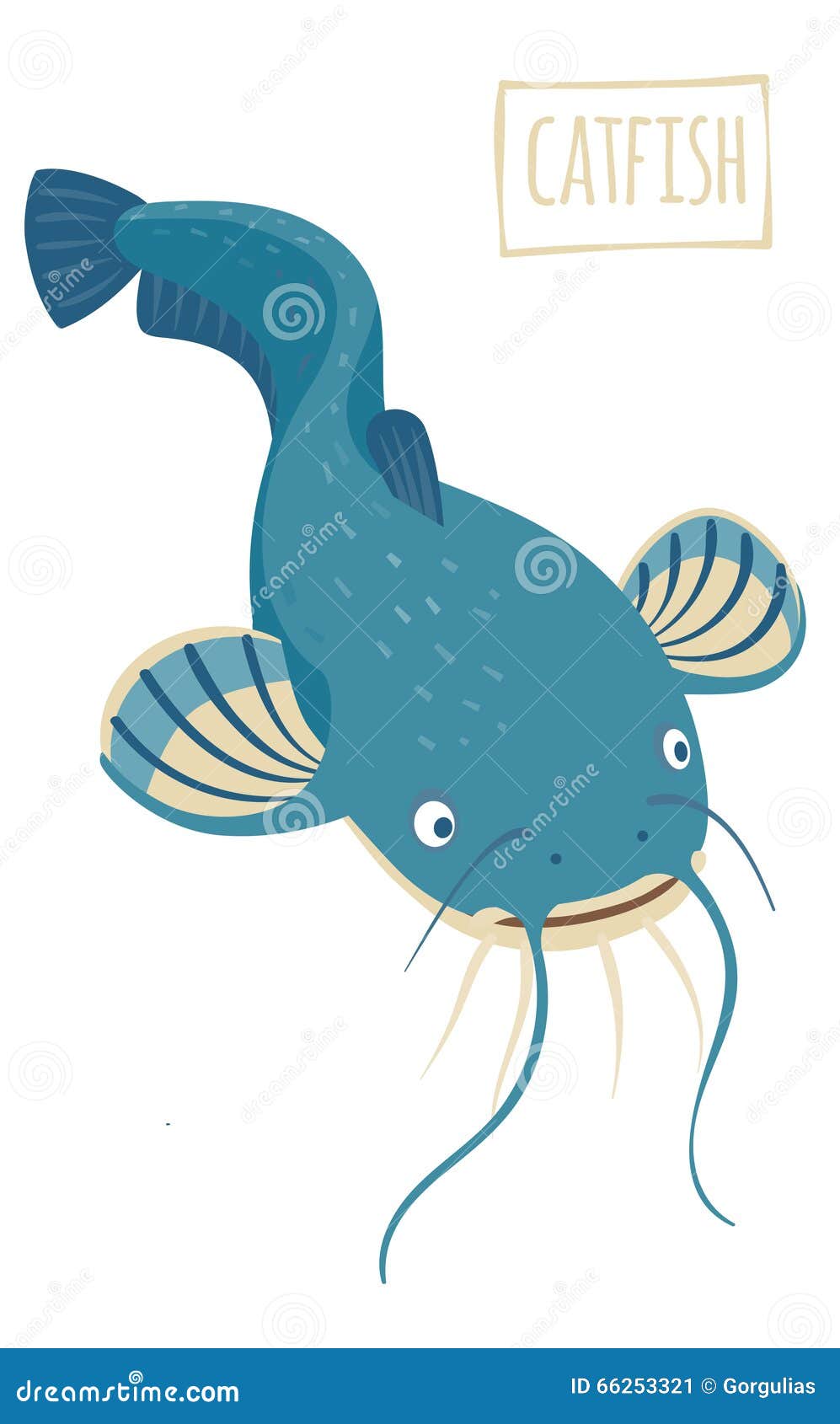 Catfish, Vector Cartoon Illustration Stock Vector - Illustration of ...