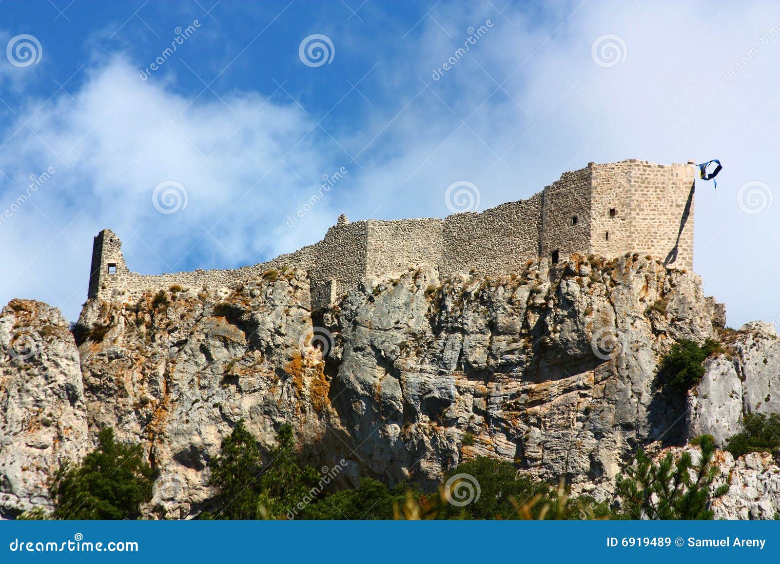 Cathar castle Peyrepertuse stock image. Image of castle - 6919489