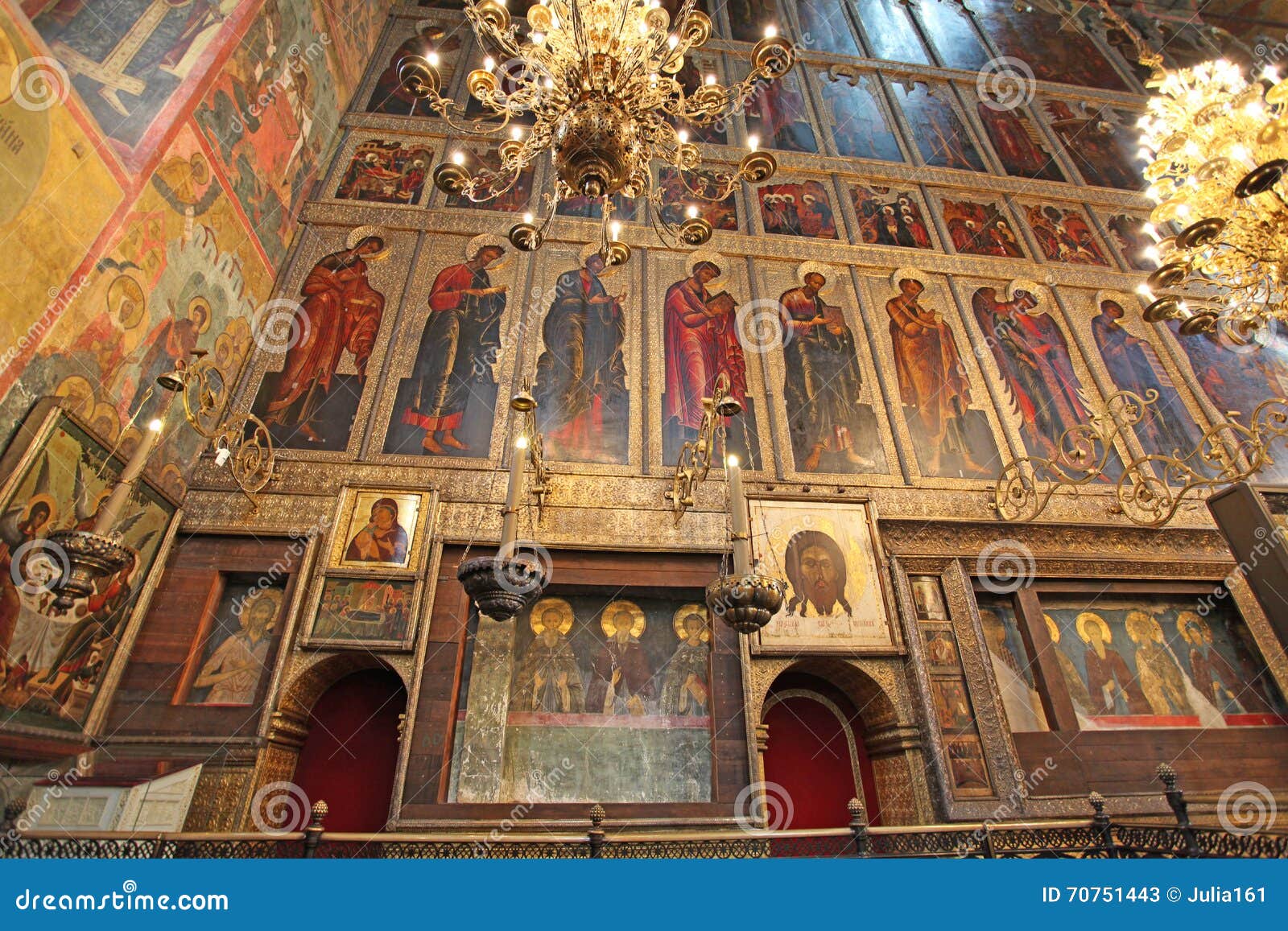 The Cathedral of the Assumption Interior, Moscow Kremlin Editorial ...