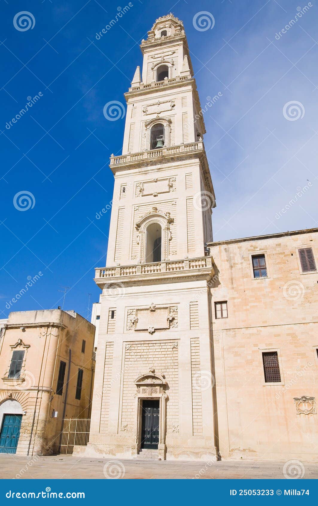 Cathedral Belltower. Lecce. Puglia. Italy. Stock Image - Image of ...