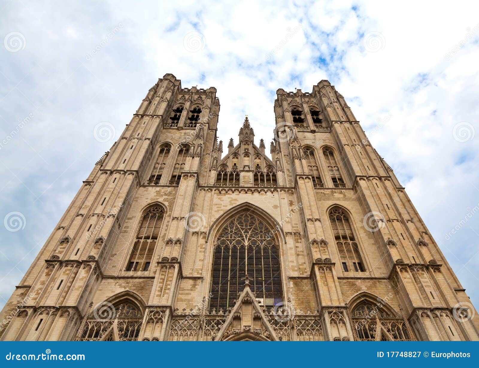 Cathedral in Brussels, Belgium Stock Image - Image of belgian, facade ...