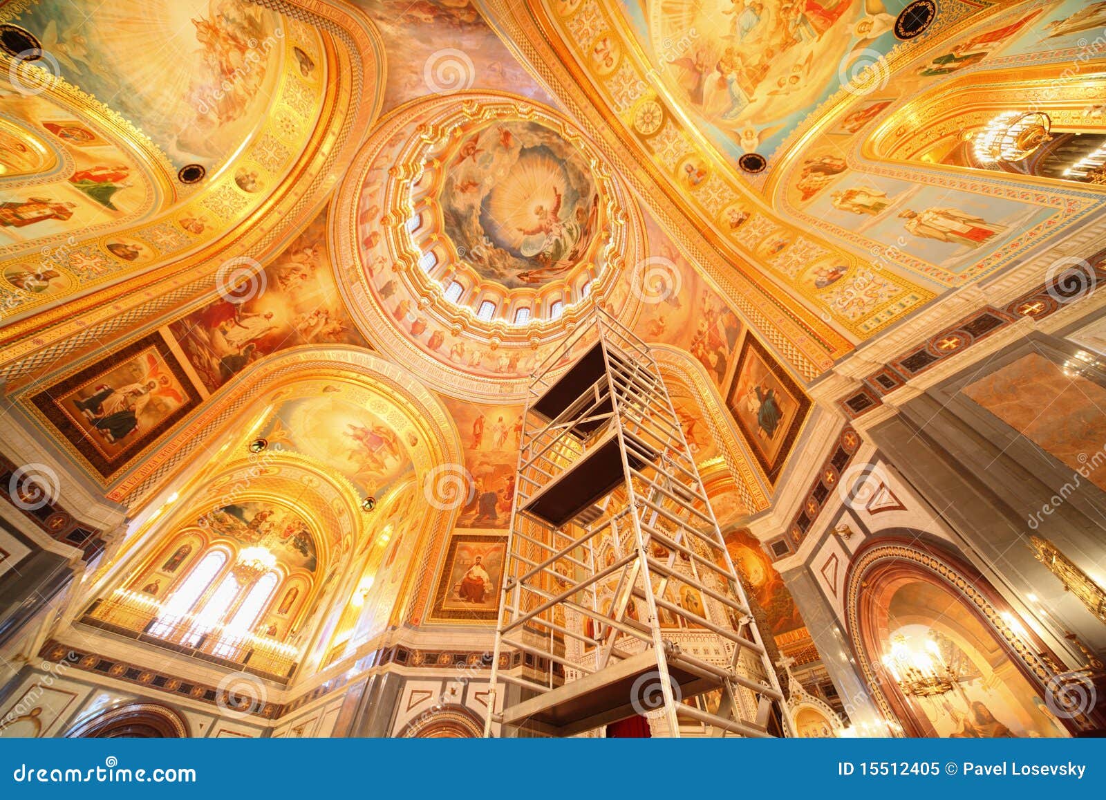 Cathedral of Christ the Saviour. Fresco on Ceiling Editorial Image ...