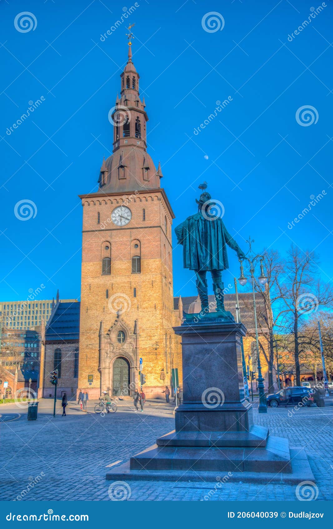 Cathedral and Christian IV Statue in Oslo, Norway Editorial Stock Image ...