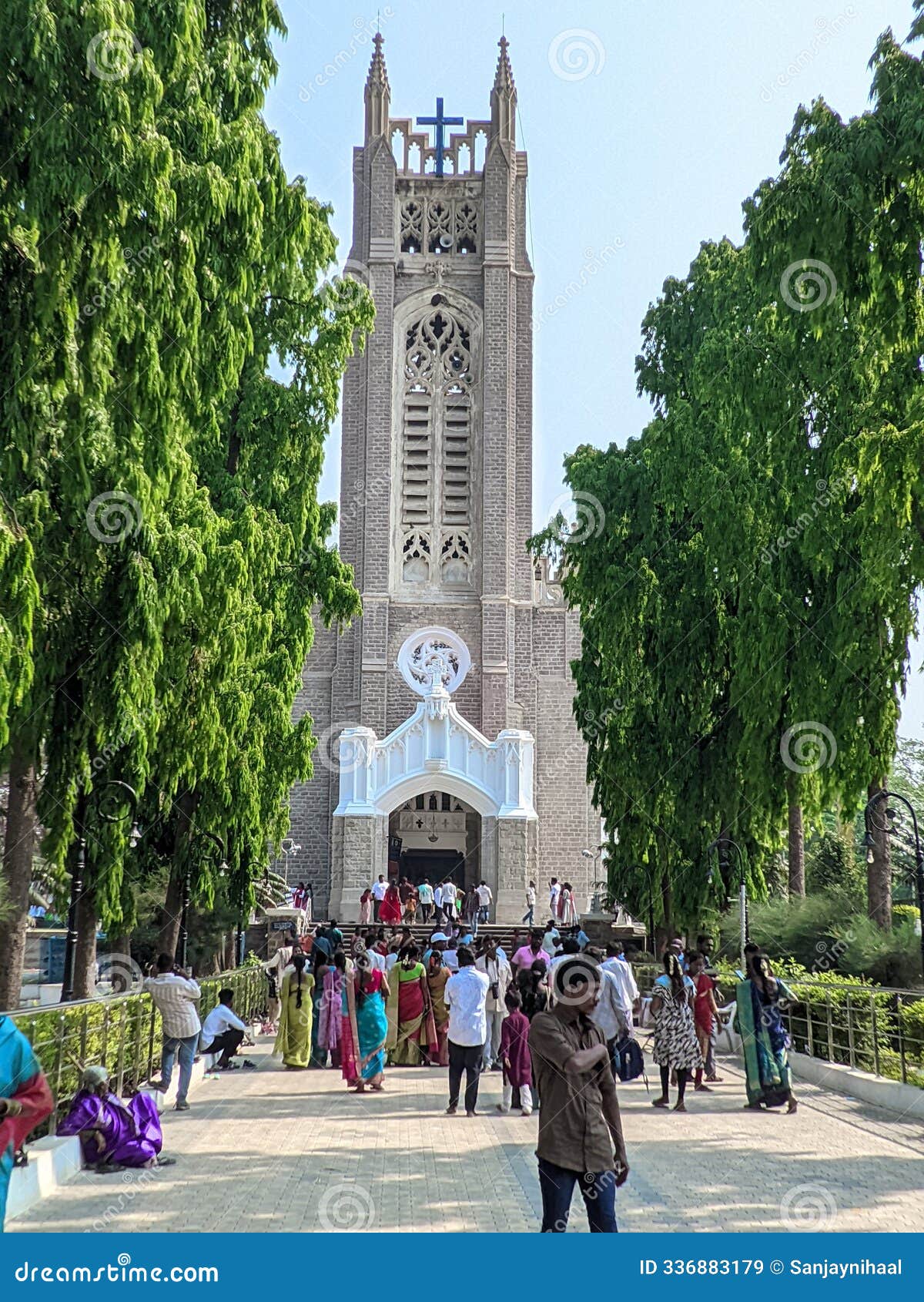 Cathedral Church Front View of Medak Editorial Stock Image - Image of ...