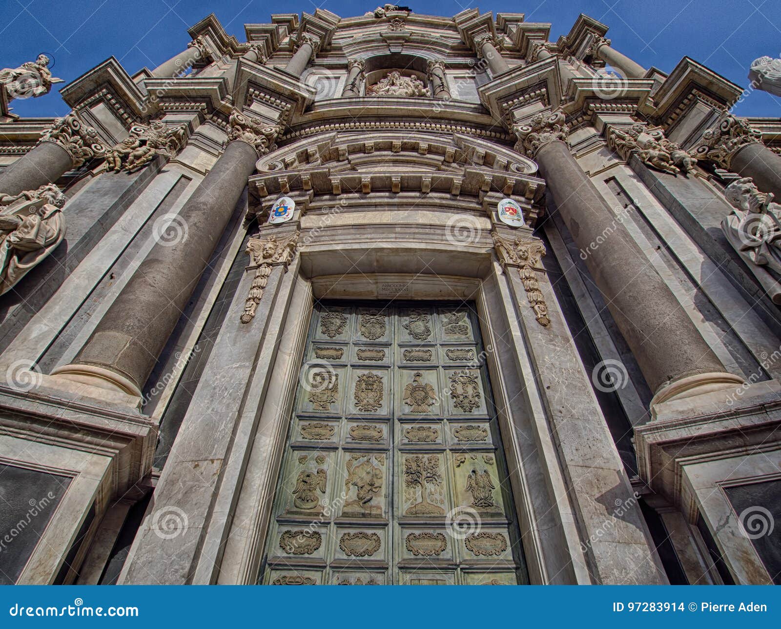 Cathedral Entrance in Catania Stock Photo - Image of italian, cathedral ...