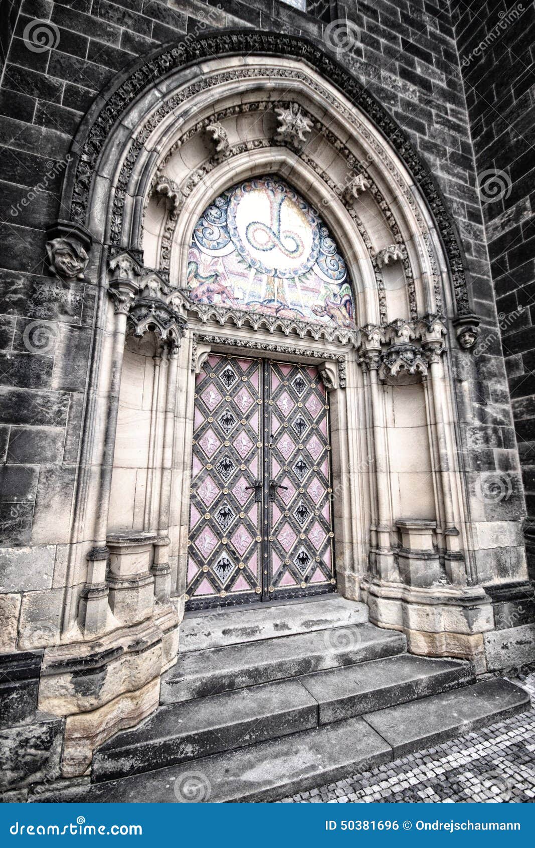 Cathedral entrance stock photo. Image of church, statue - 50381696