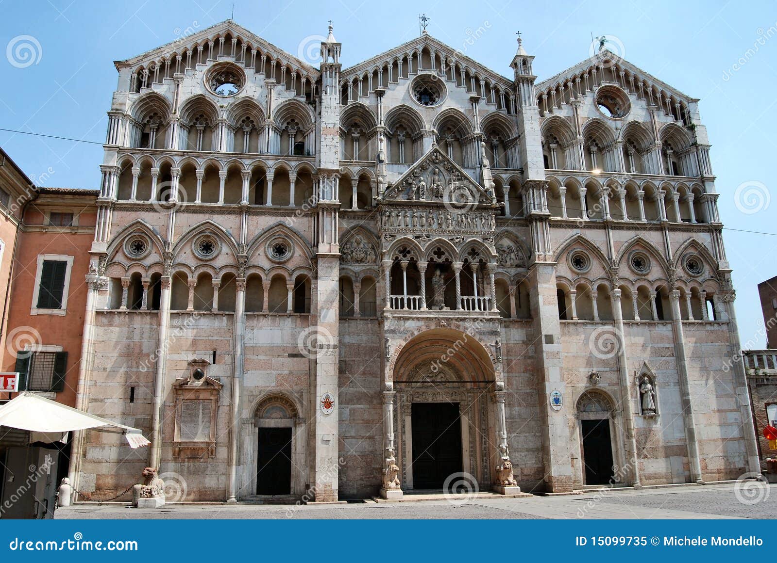 Cathedral of ferrara stock image. Image of emilia, italy - 15099735