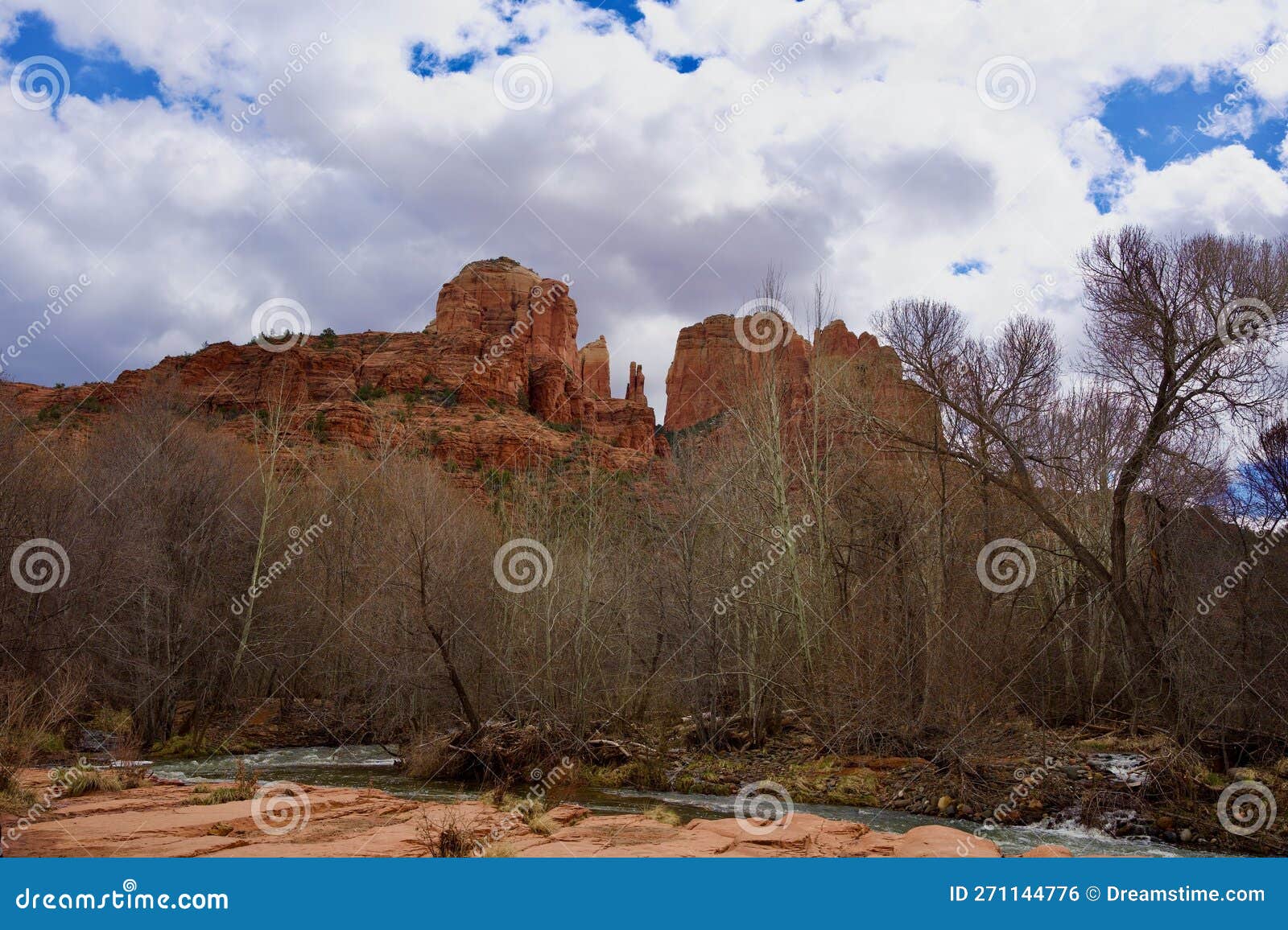 Cathedral Formation Over the Trees from the Park Stock Photo - Image of ...