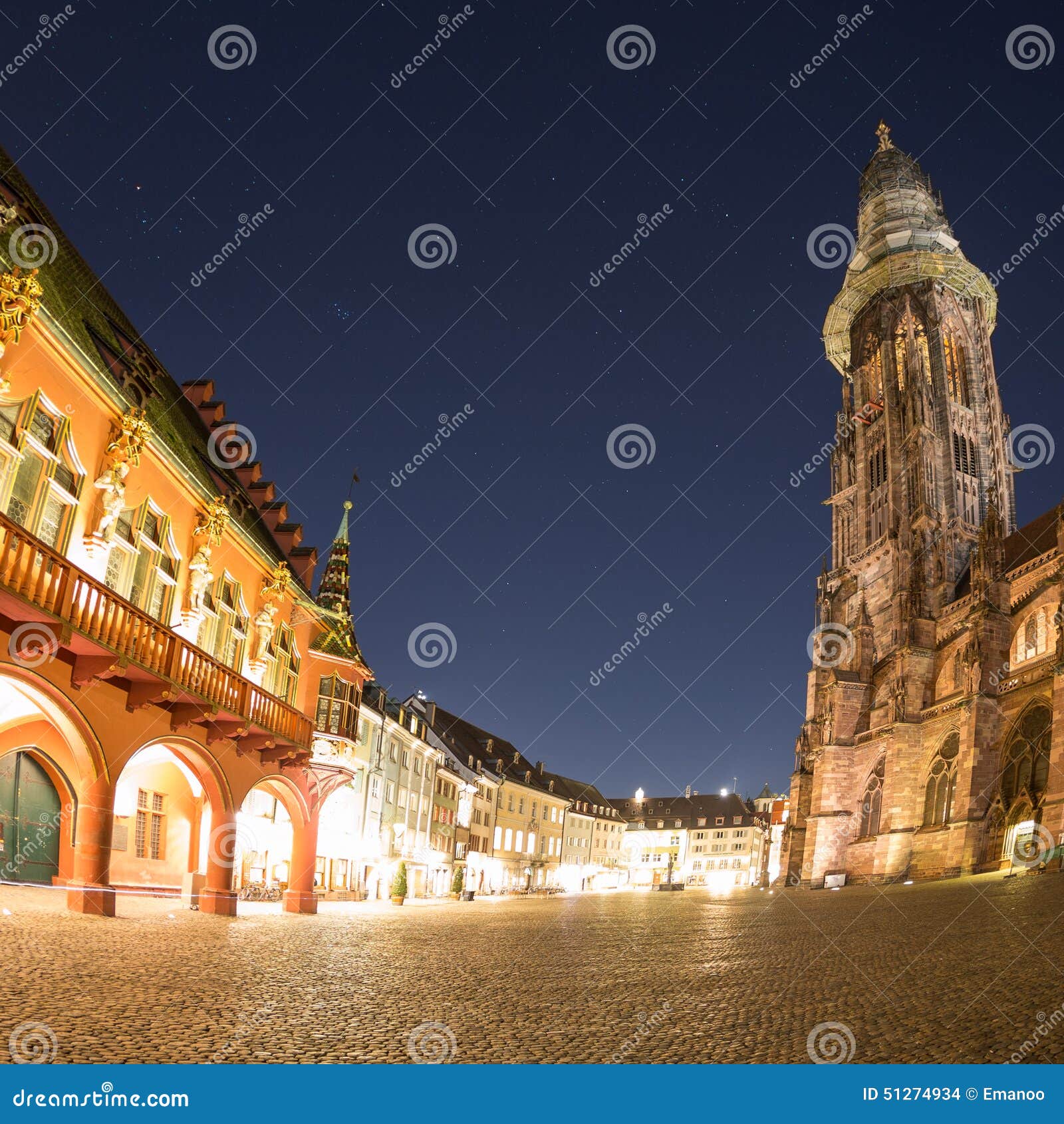 Cathedral of Freiburg at Night Stock Photo - Image of evening, high ... Cathedral of Freiburg at Night Stock Photo - Image of evening, high ...