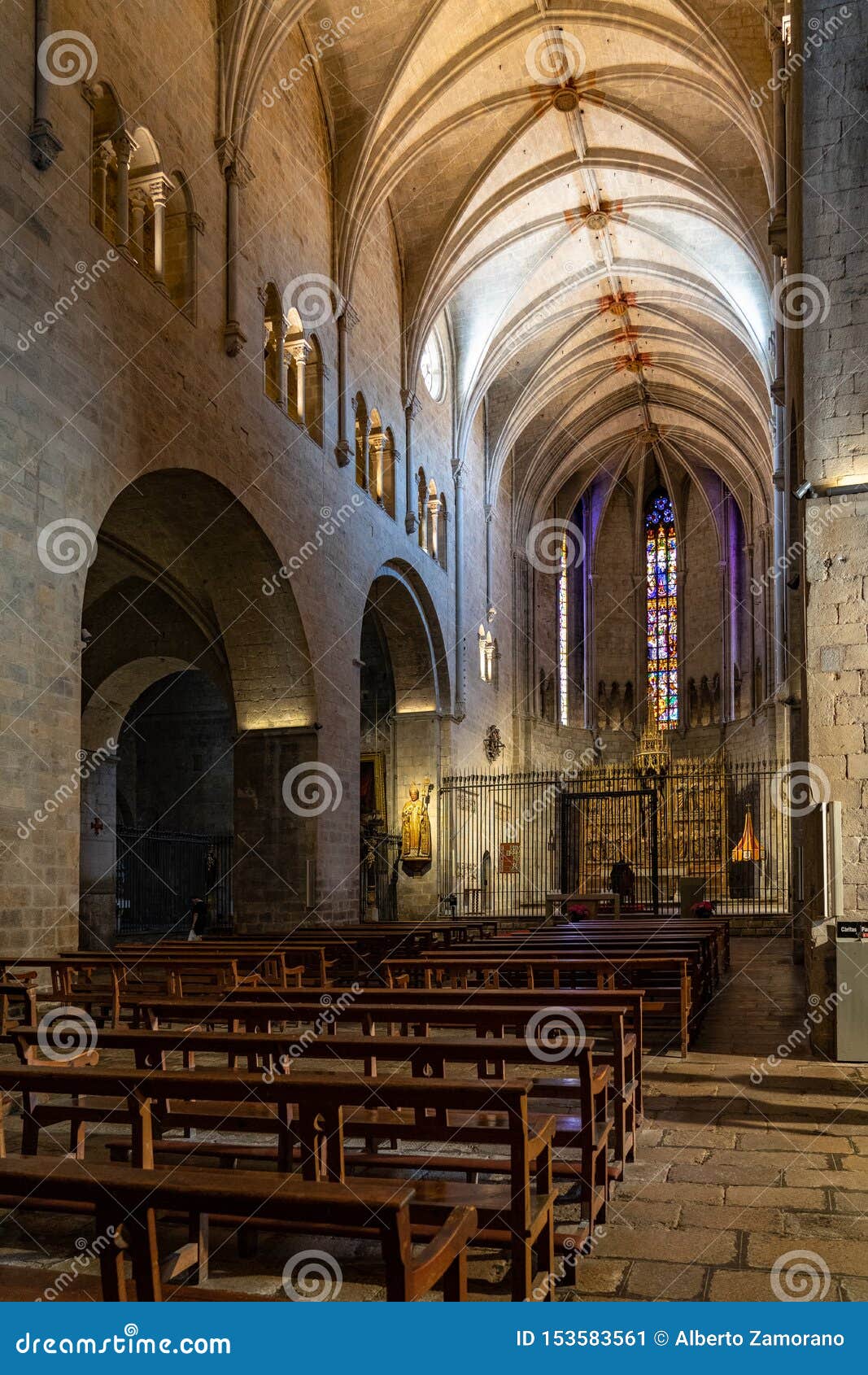 Cathedral of Girona in Catalonia, Spain Stock Image - Image of ancient ...