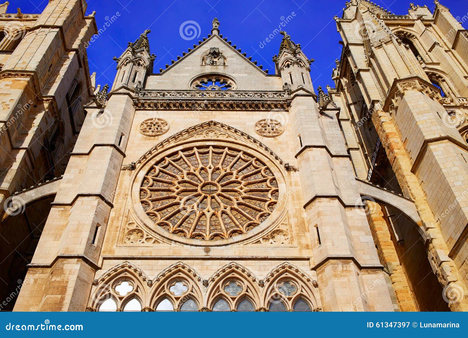 Cathedral of Leon Gothic Rosette in Castilla Stock Image - Image of ...