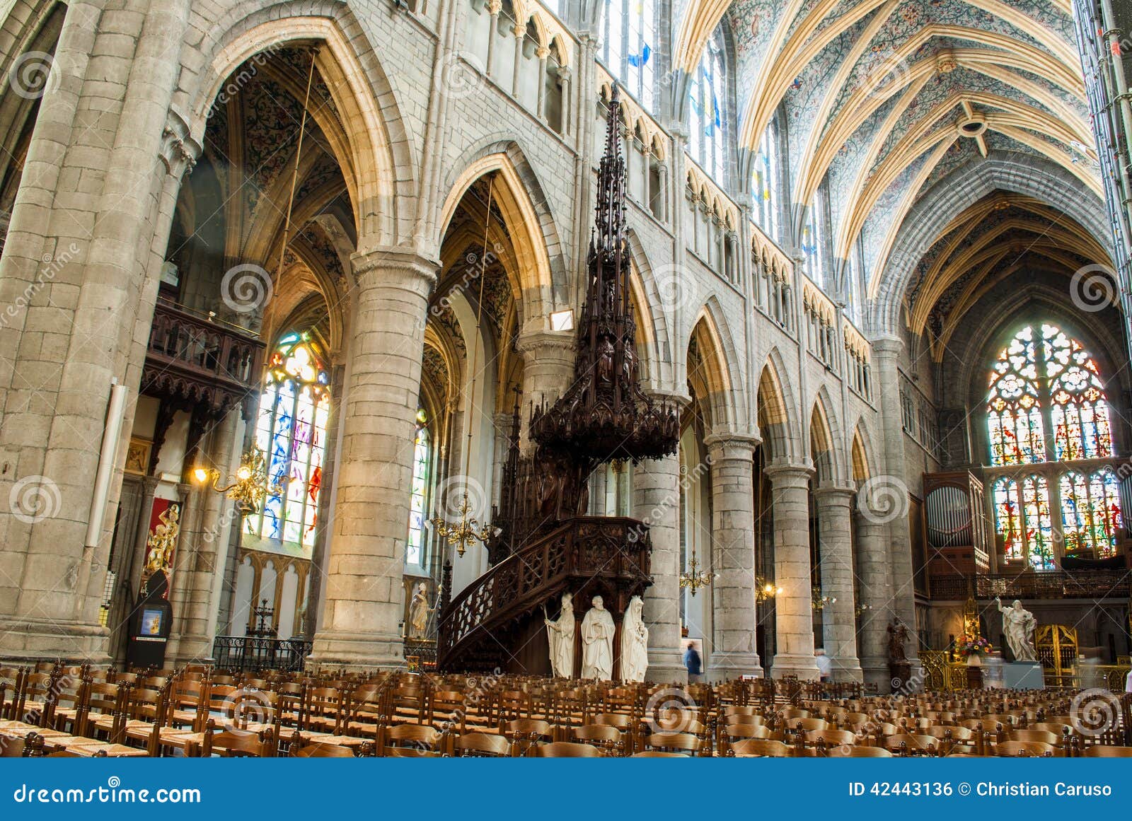 Cathedral of Liege stock photo. Image of belgian, frescoes - 42443136