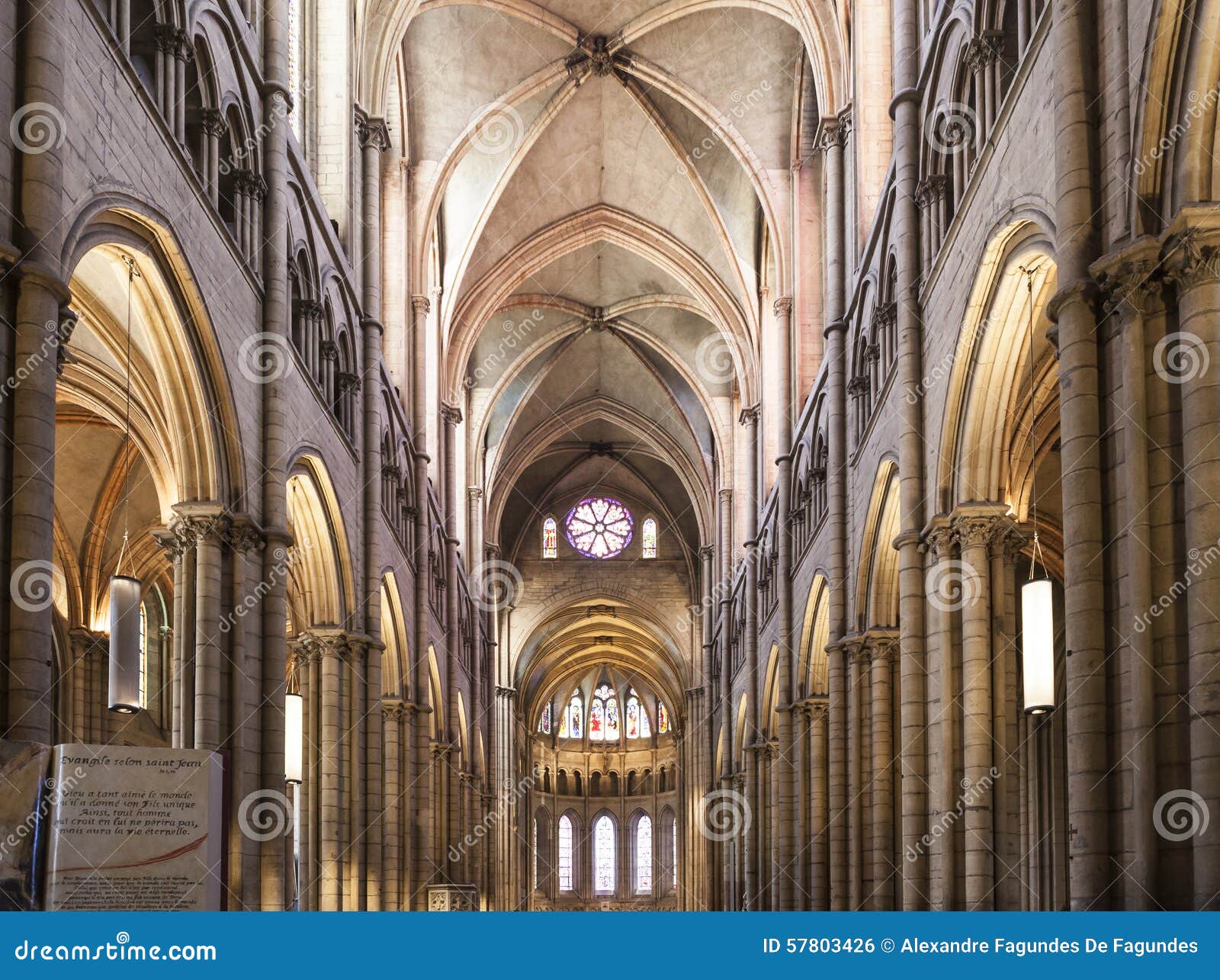 Cathedral Lyon France Painted Stained Glass Stock Photo | CartoonDealer ...