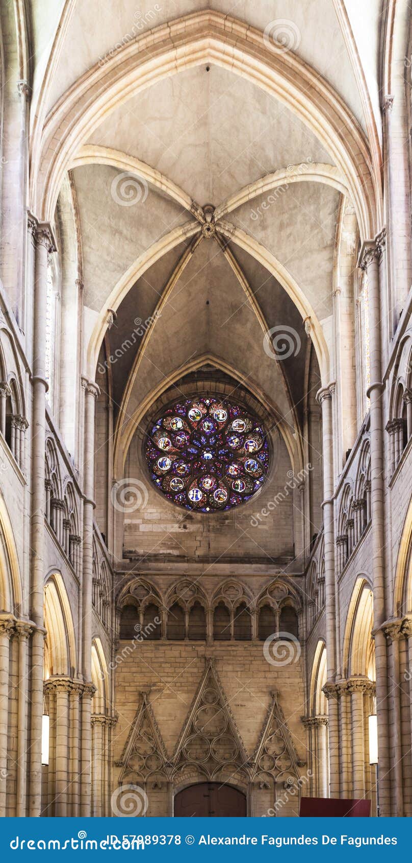 Cathedral Lyon France Painted Stained Glass Editorial Image ...