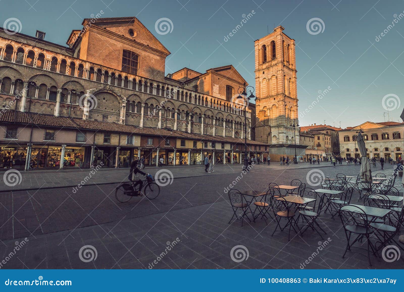 Cathedral and Main Square of Renaissance Town Ferrara Editorial Stock ...
