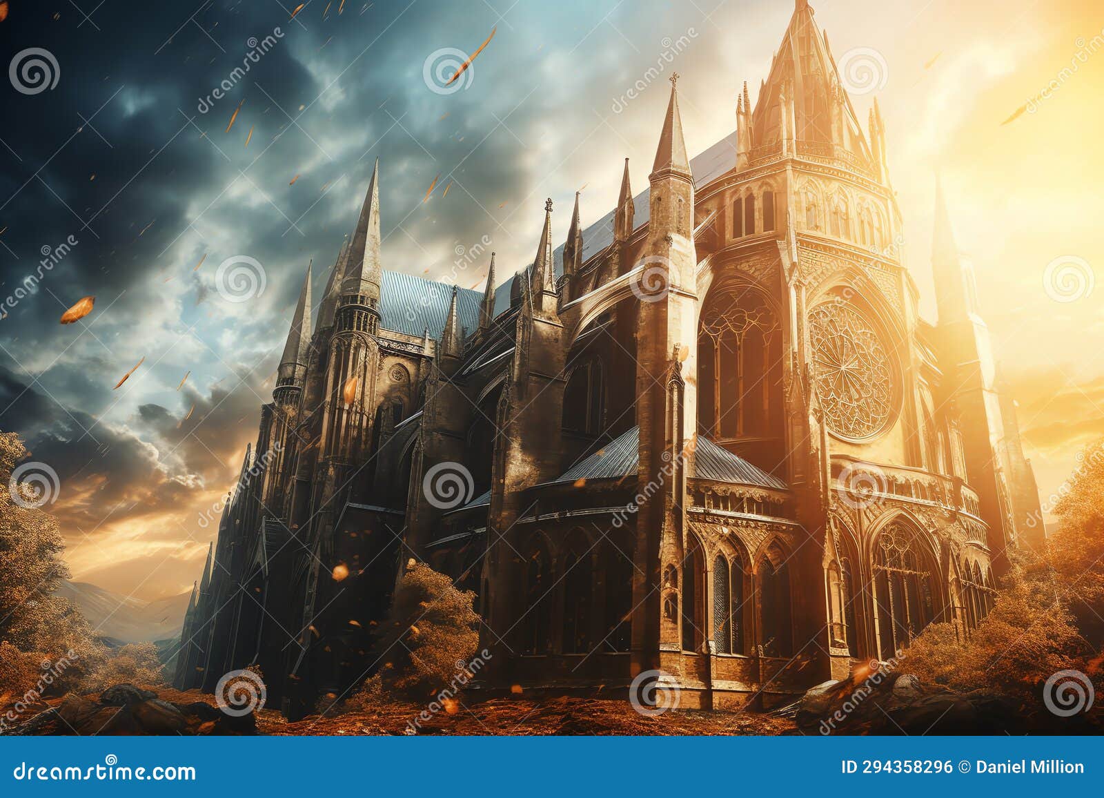 Cathedral Medieval Fantasy Photo Stock Illustration - Illustration of ...